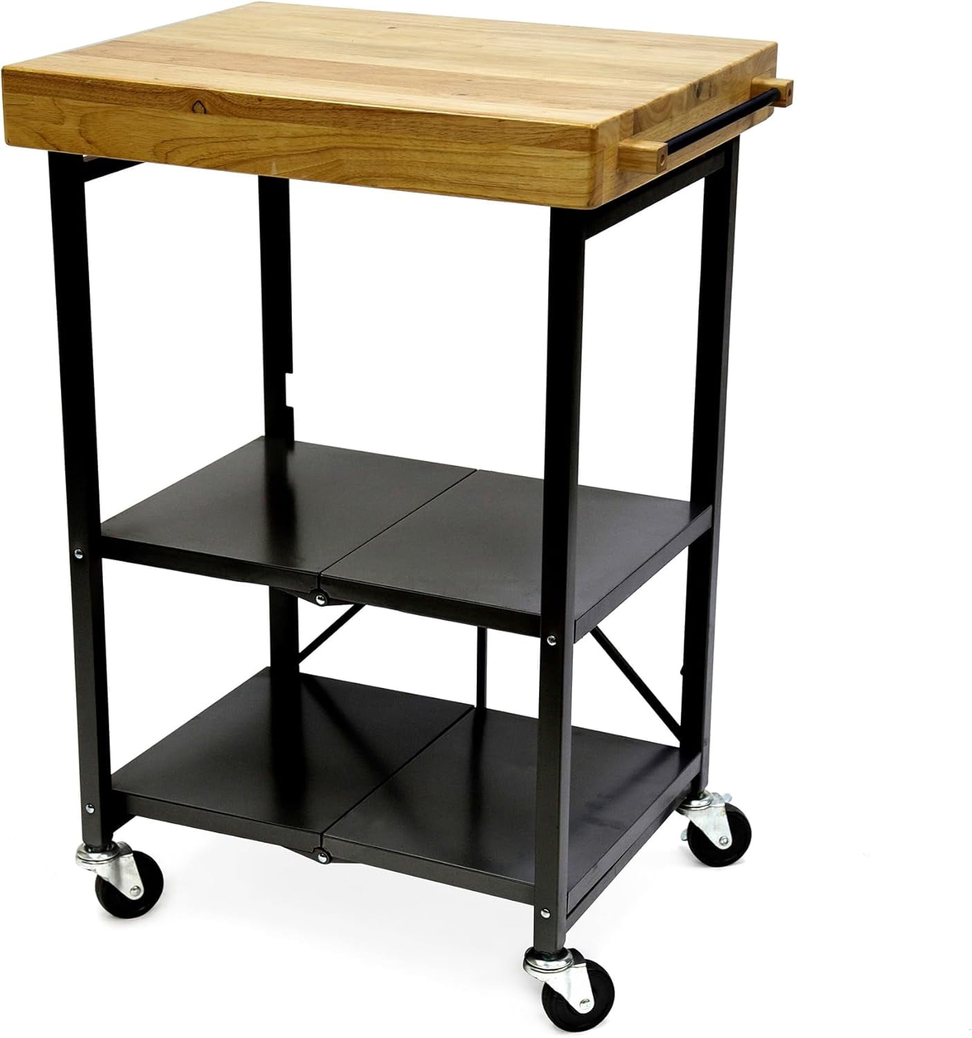 S Kitchen Cart on Wheels, 3-Tier Foldable Rolling Cart - Chefs Outdoor ...
