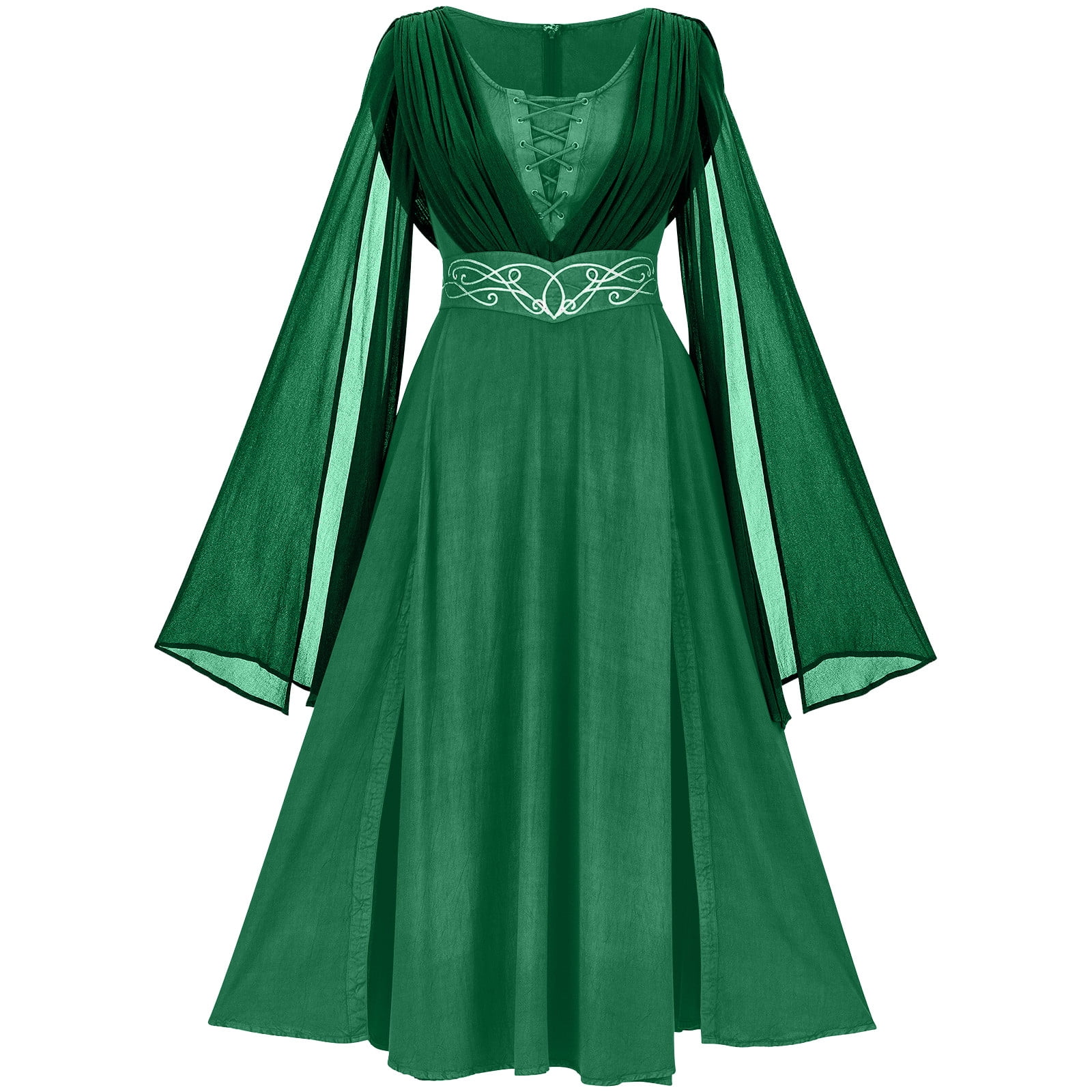 S LUKKC LUKKC Renaissance Dress forWomen Medieval Costume Dress Peasant Medieval Dress Long ...