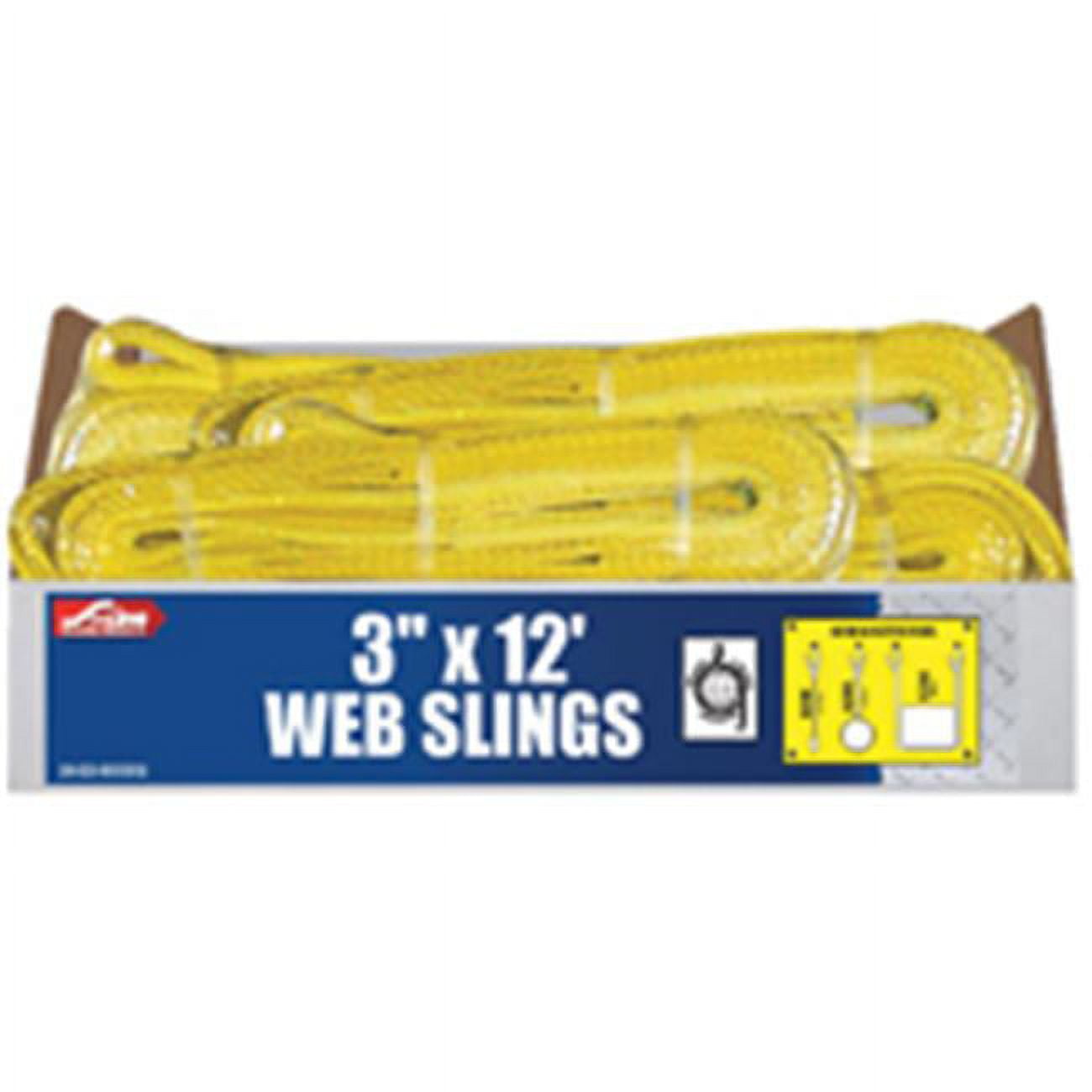 S-Line 20-EE2-9803X12 Lifting Sling, 3 in W, 12 ft L, 2-Ply, 8800 lb ...