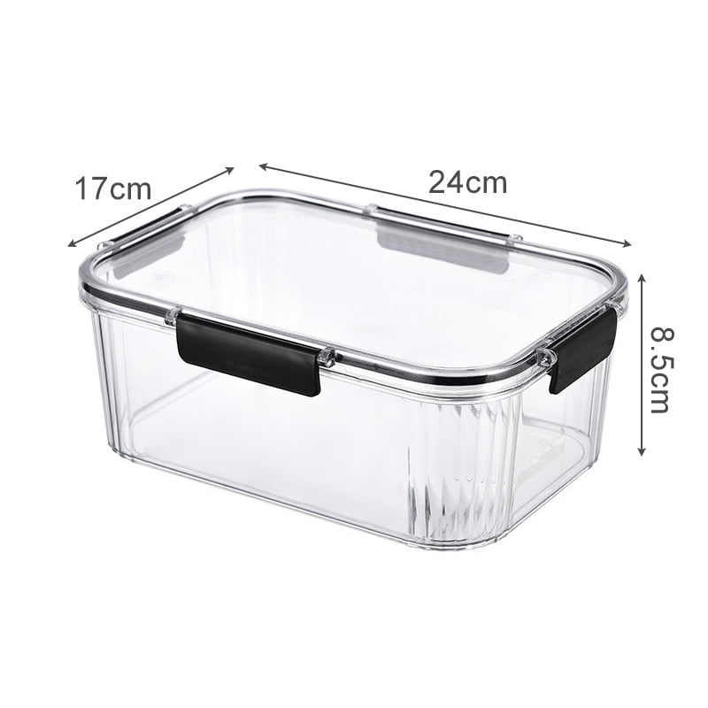 S/M/L Refrigerator Storage Box with Lid Transparent Food Fruit Sealed ...