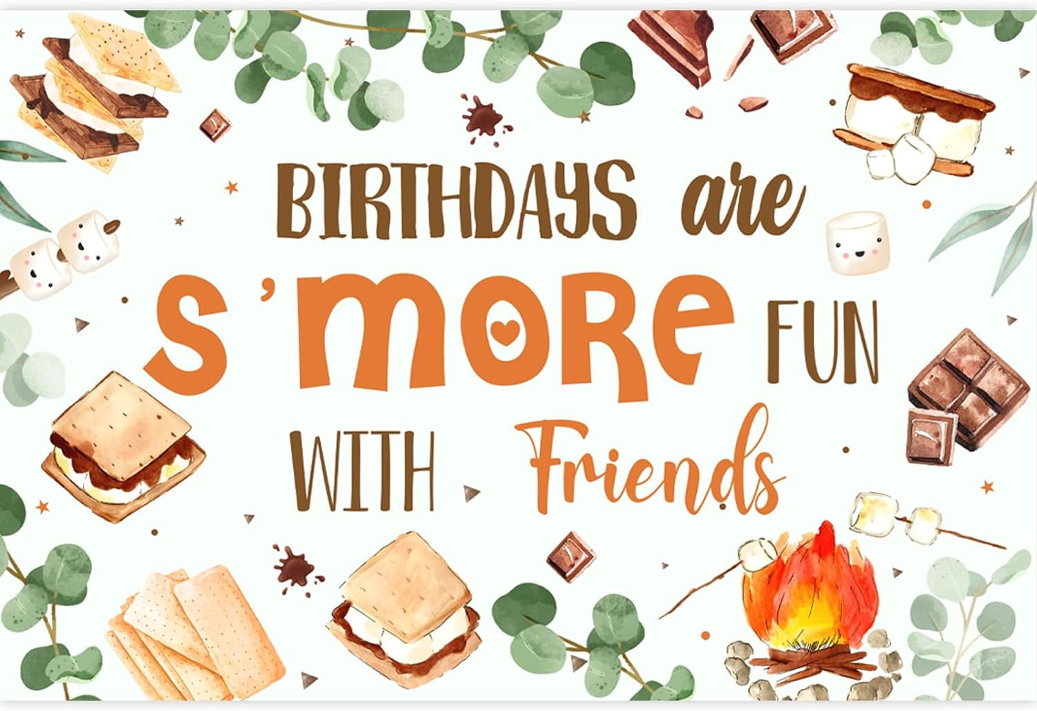 S’Mores Party Decorations, S’More Fun with Friends Birthday Backdrop ...