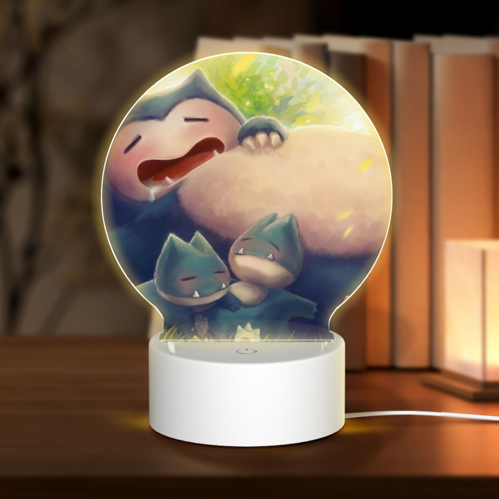 S-Norlax Anime Round Acrylic Night Light Is Suitable For Rooms ...