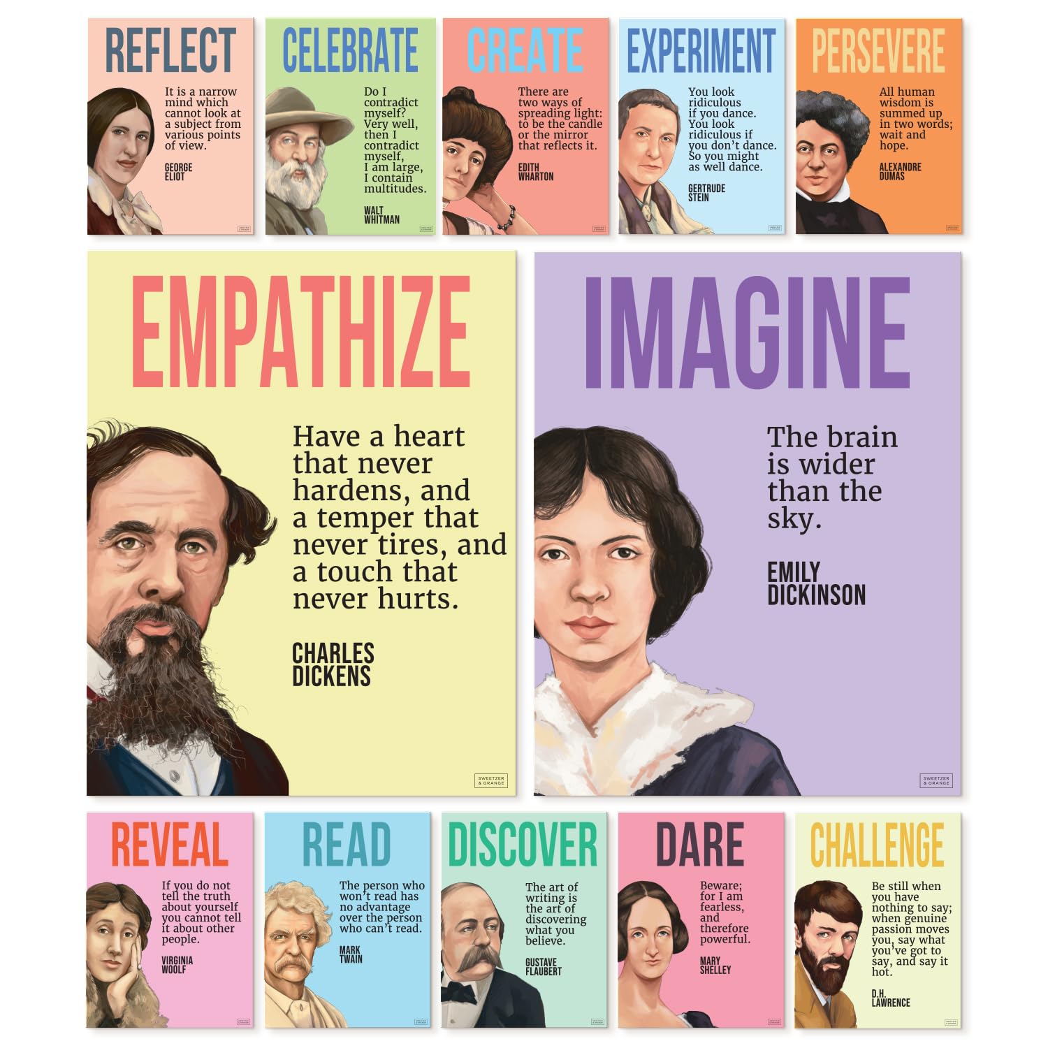 S&O Authors Literature Posters for English Classroom Decor - Inspire ...