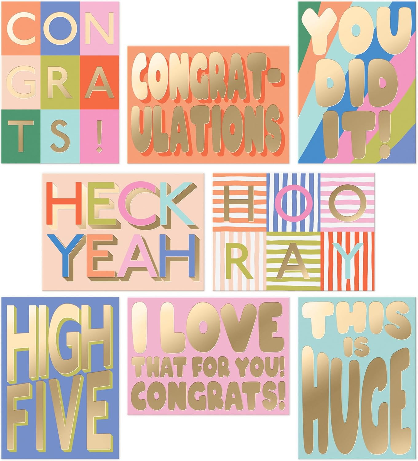 S&O Fun Congratulations Cards with Envelopes - Colorful Congrats Card ...