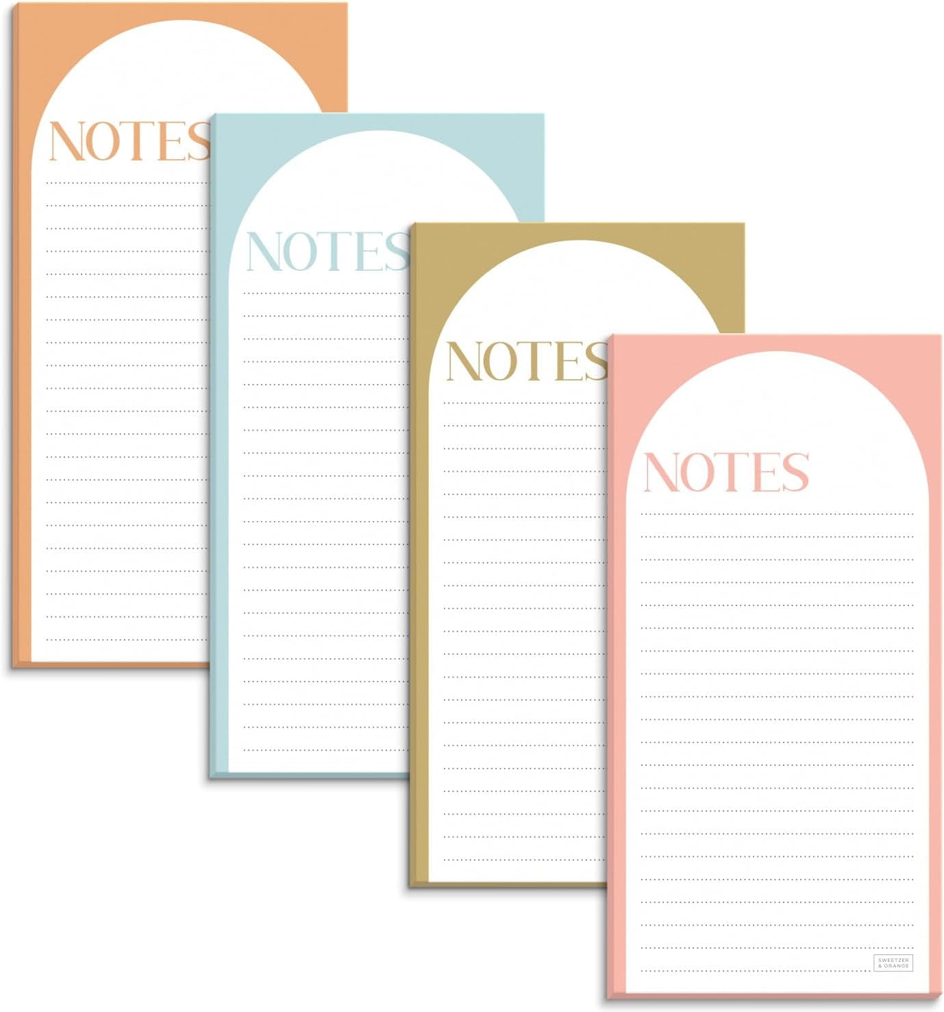 S&O Magnetic Notepads for Refrigerator 4 Pack, Sticky notes for Fridge ...