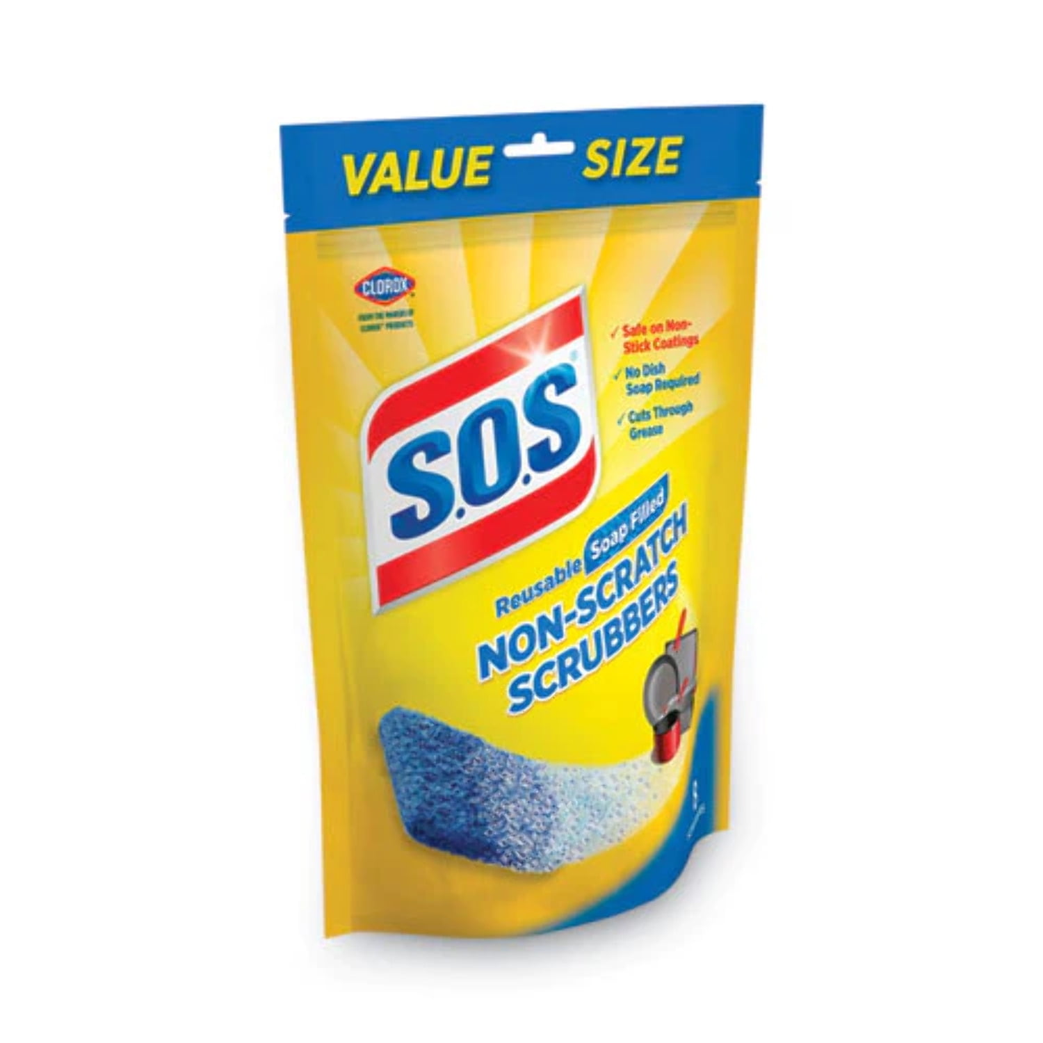 S.O.S Non-Scratch Soap Scrubbers, 8 ct - Walmart.com