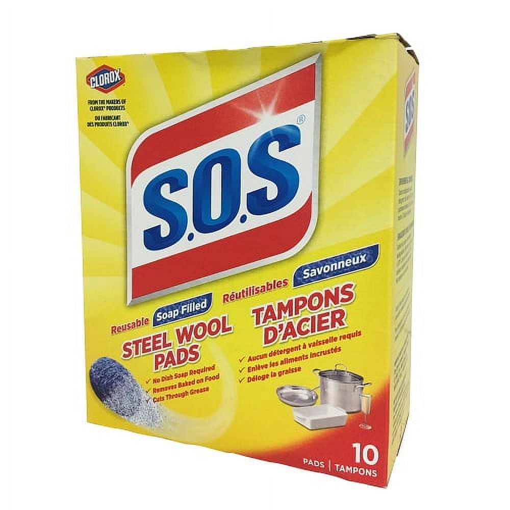 S.O.S. Steel Wool Soap Filled Reusable Pads, 10 Pads - Walmart.com