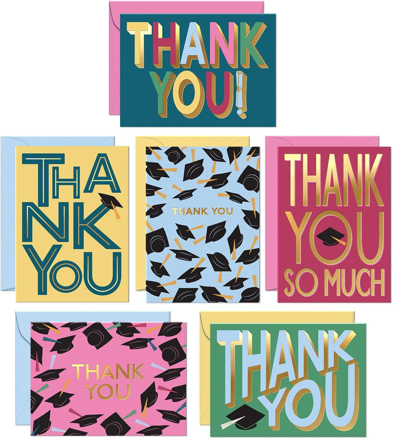 S&O Set of 24 Fun Graduation Thank You Cards with Envelopes 2025 ...