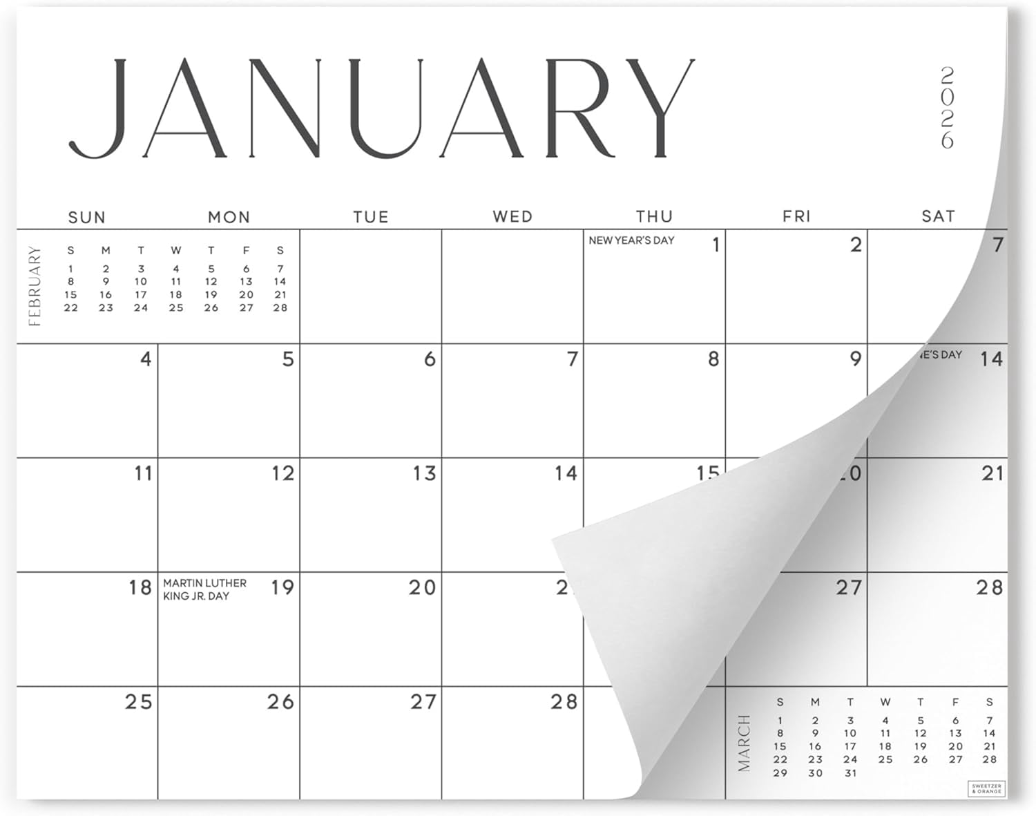 S&O Simple Magnetic Fridge Calendar from January 2026-June 2027 - Tear ...