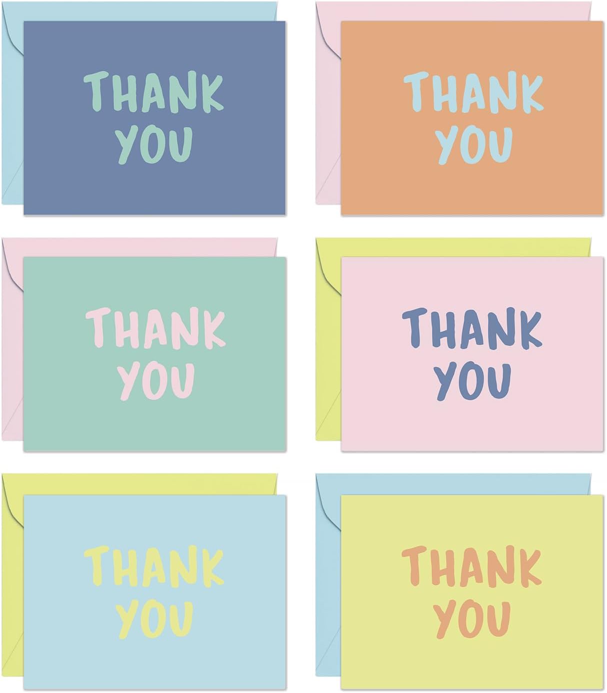 S&O Thank You Cards with Envelopes - Blank Decor sheets for Handwritten ...