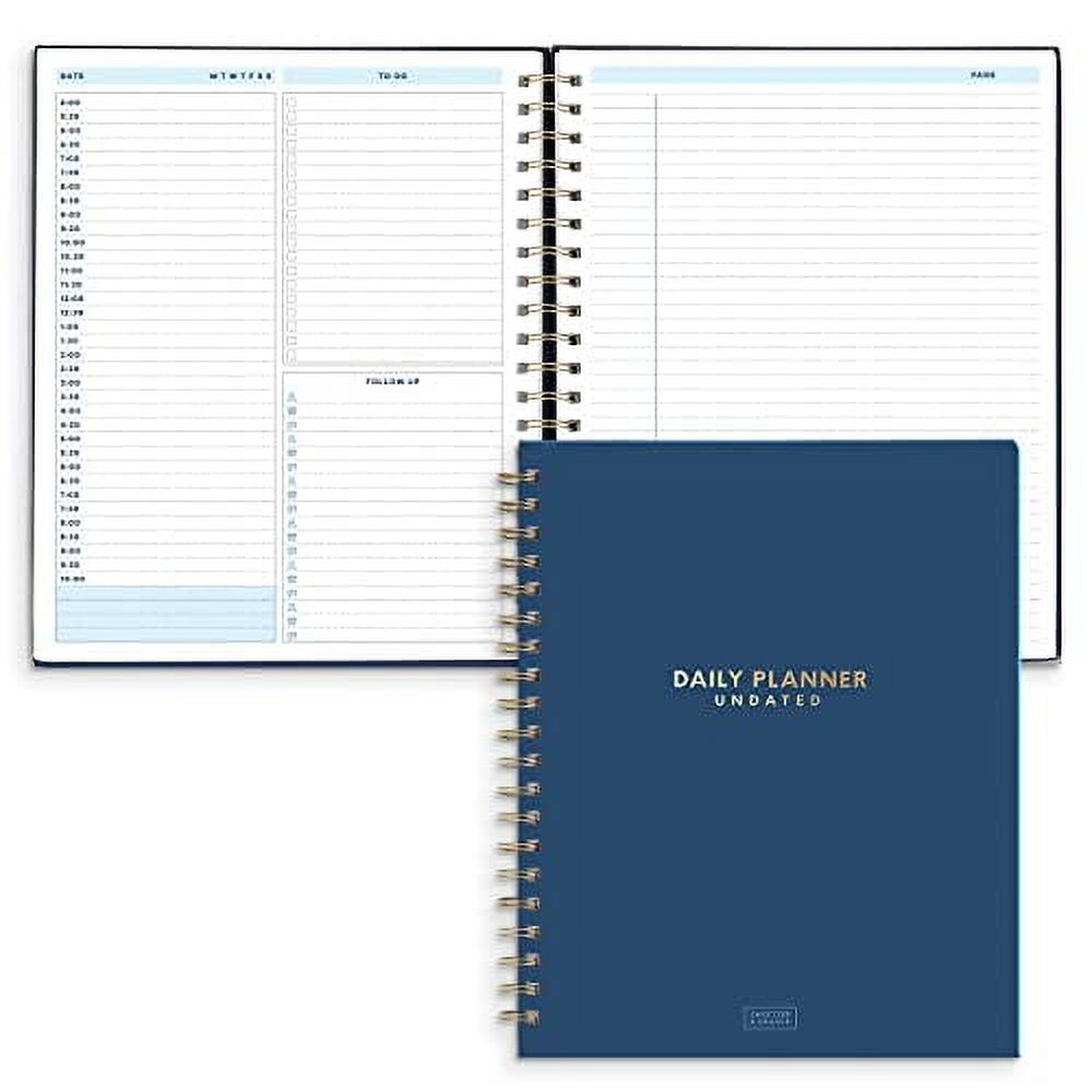S&O Undated Daily Planner for Organization - Spiral Planner with Hourly ...