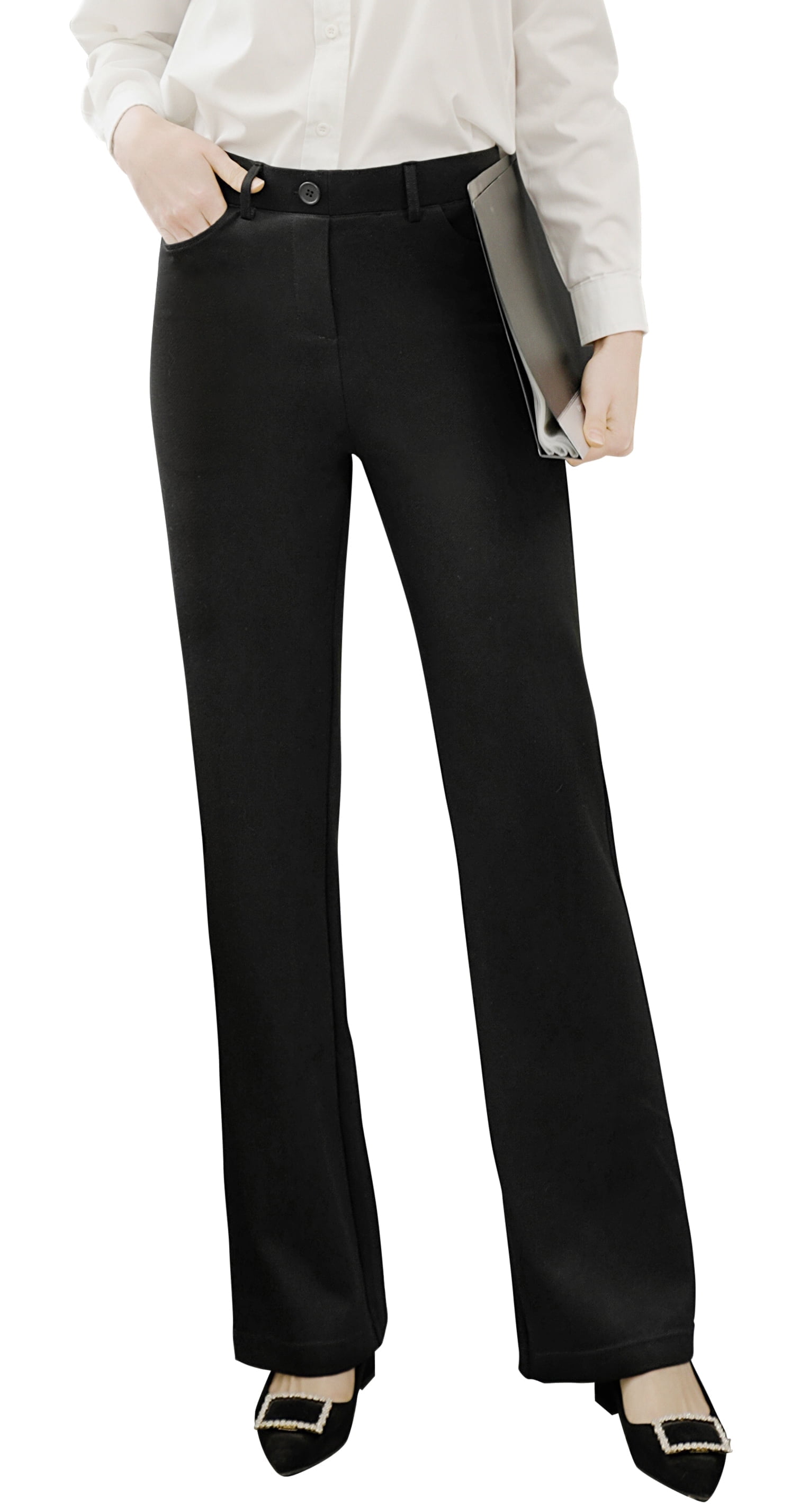 SPYM Women's Petite Stretch Dress Pants, Straight Leg/Bootcut, Casual ...