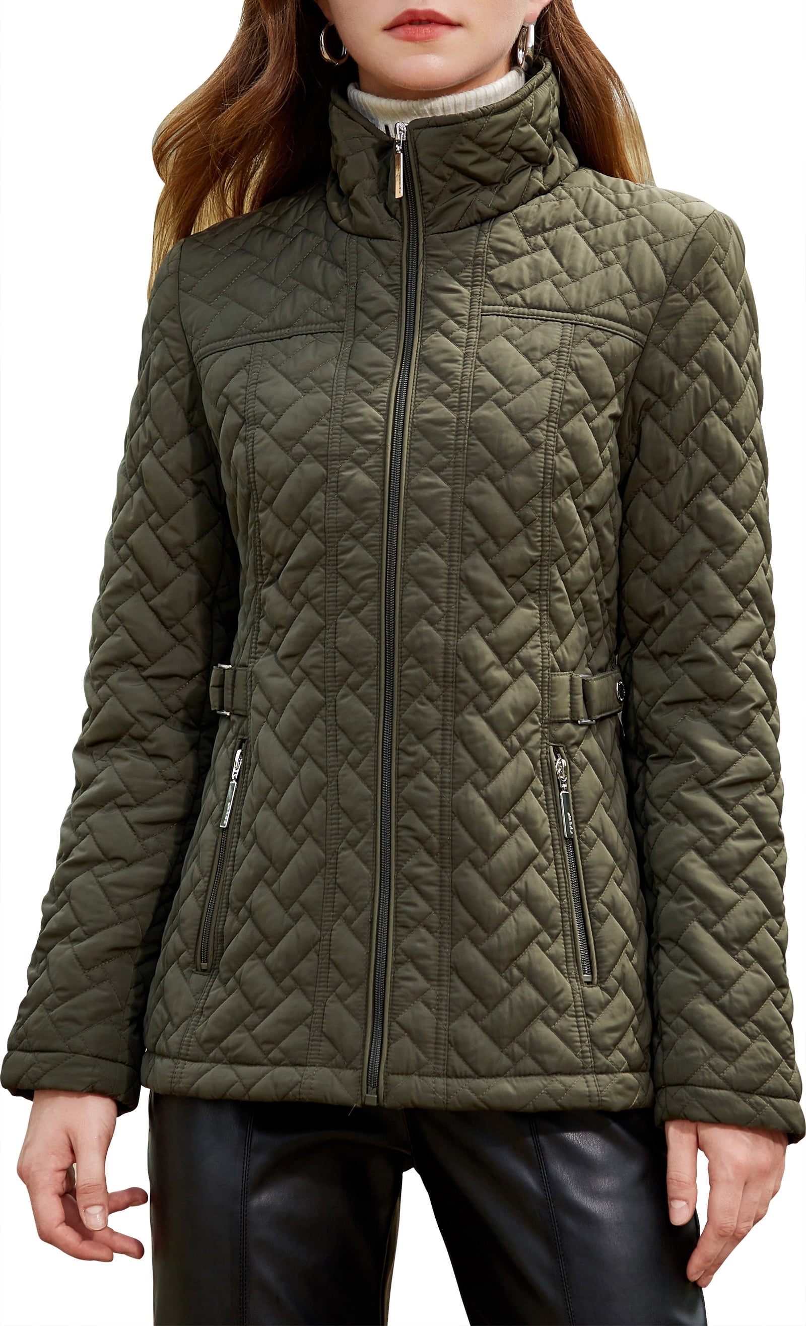 S P Y M Womens Diamond Quilted Jacket Lightweight Padding Coat with ...