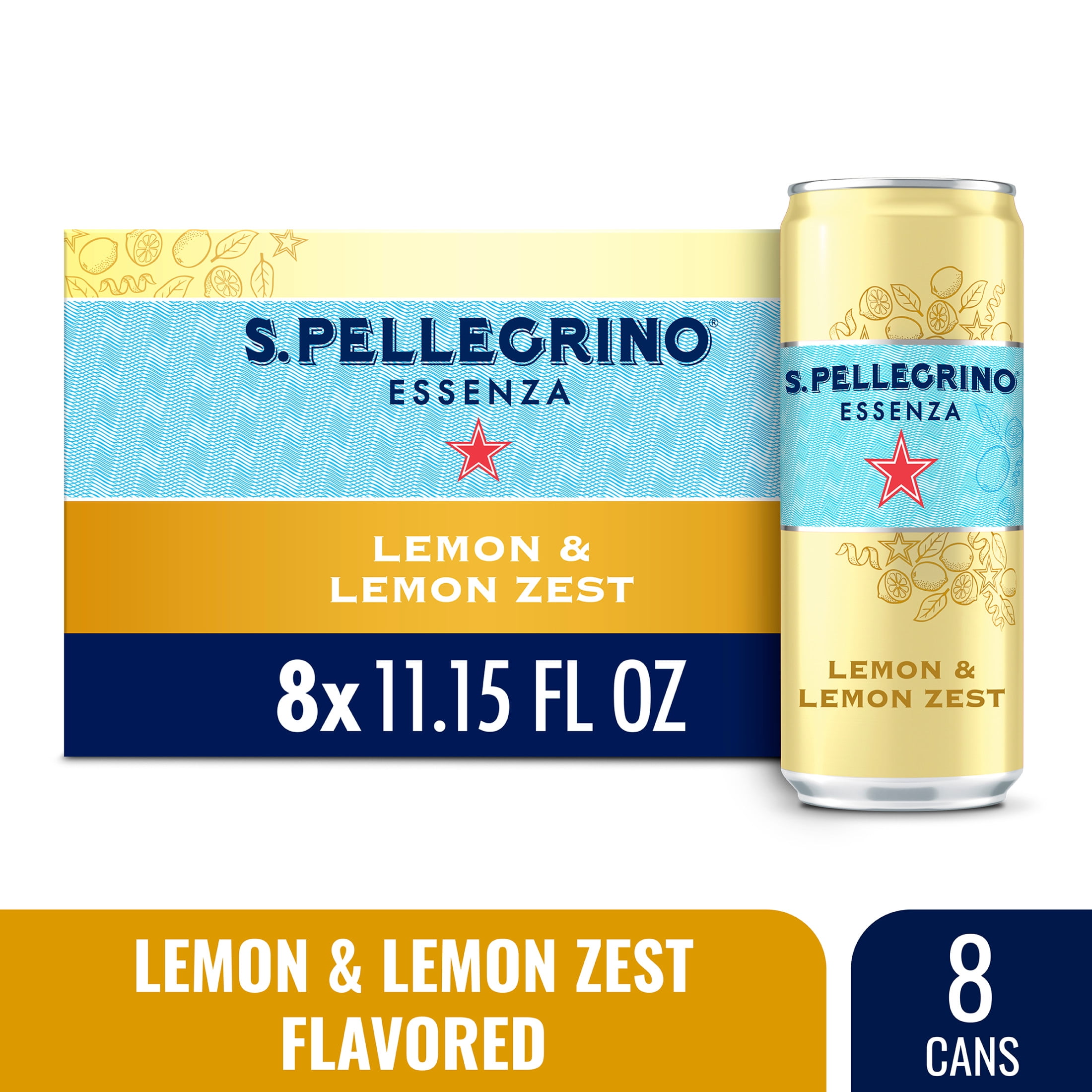 S.Pellegrino Essenza Lemon & Zest Flavored Mineral Water, Natural CO2 ...
