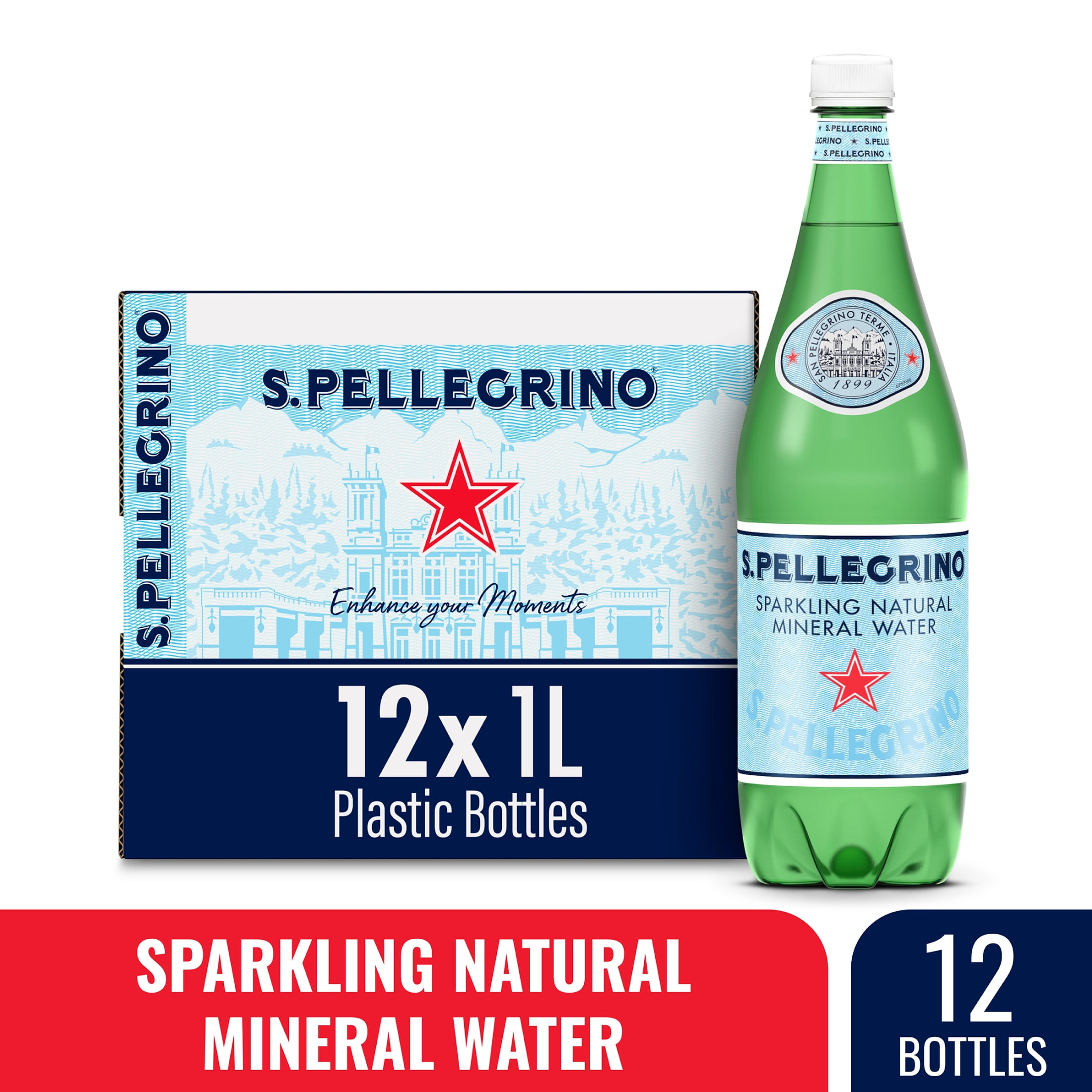 S.Pellegrino Sparkling Natural Mineral Water, 12 Pack, 405.6 fl oz Plastic Bottles - Walmart.com