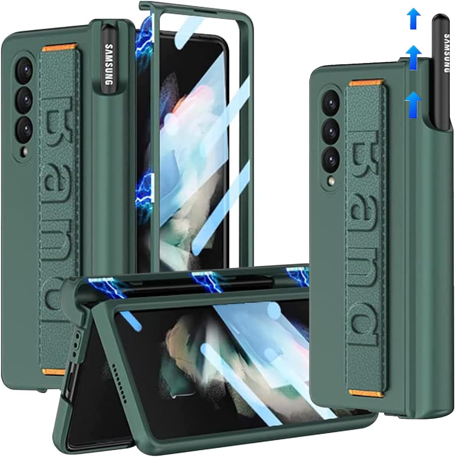 S Pen Holder Case Compatible Samsung Galaxy Z Fold 3 Case with Magnetic ...