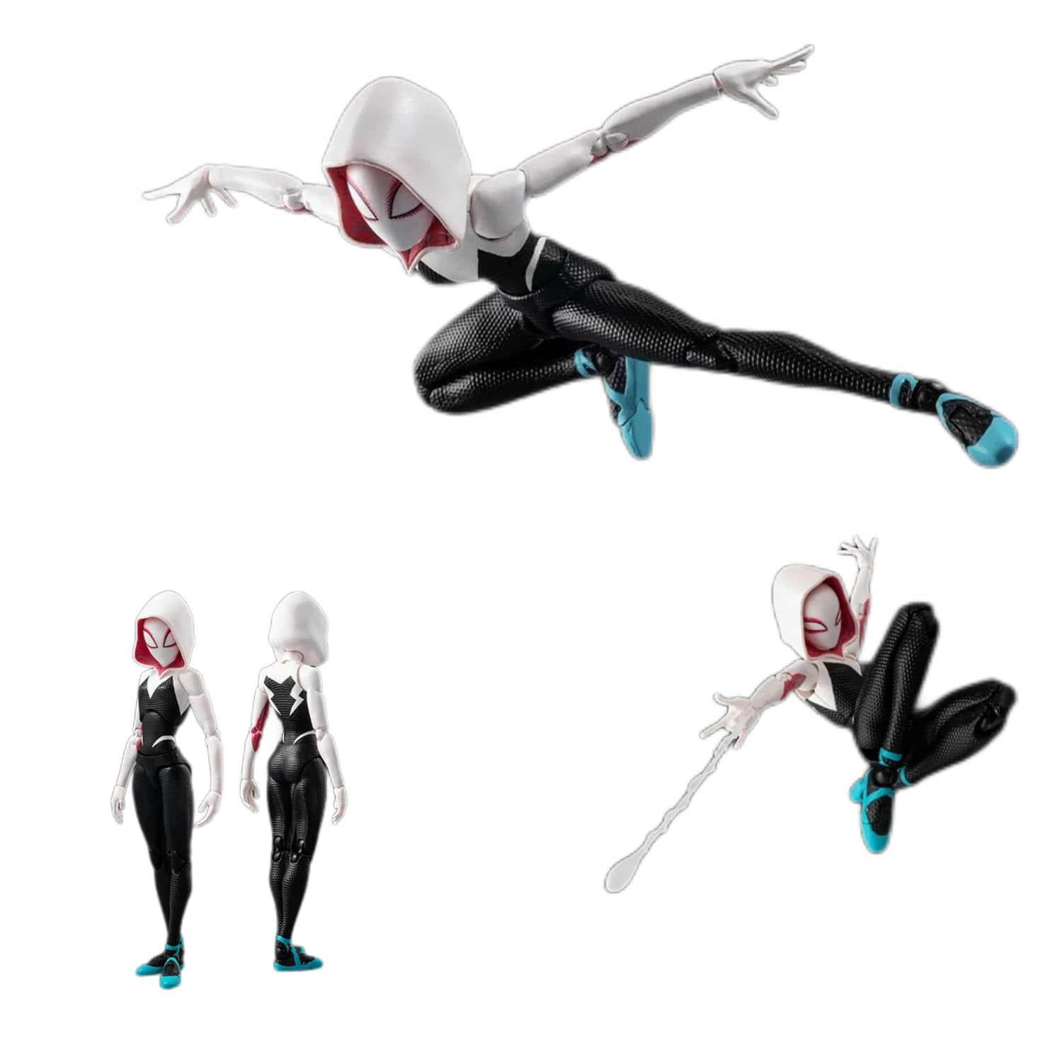 S-Piderman: Into The Spider-Verse Spider Gwen Figure Spider Ham Action Super Heroes 5.9 inches ...