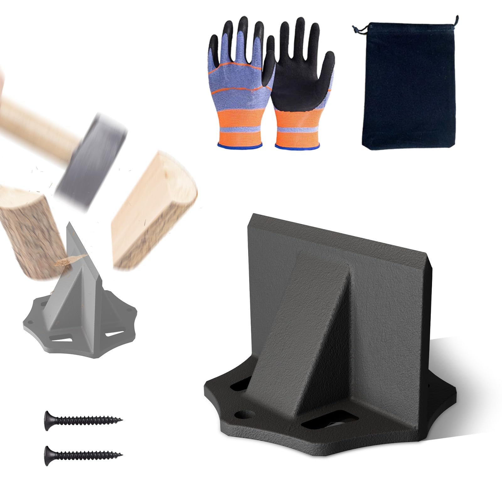 S&R PLKOP Wood Splitter，Portable Kindling Log Splitting Tool with Wedge ...