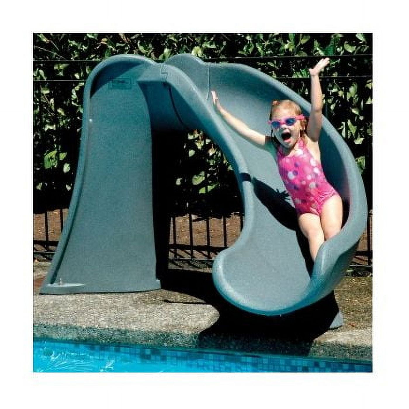 S.R. Smith Cyclone In-Ground Swimming Pool Slide, Right Curve, Gray ...