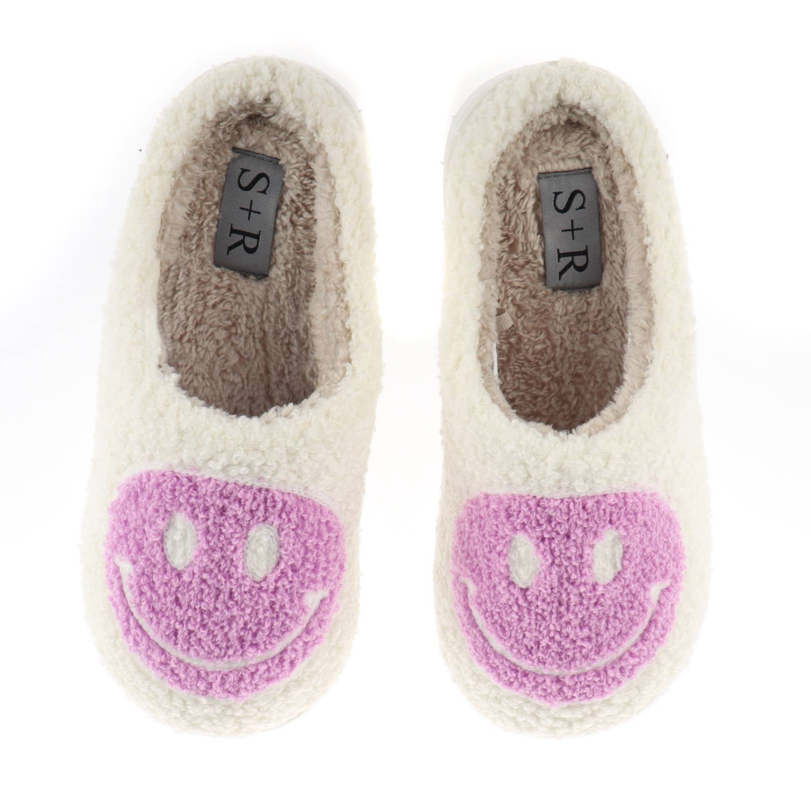 S+R Women's Smiley Graphic Cozy Slide Slipper - Walmart.com