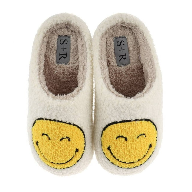 S+R Women's Smiley Graphic Cozy Slide Slipper - Walmart.com