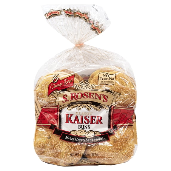 S. Rosen's Fresh Corn Dusted Kaiser Buns 8 Count 21oz for Burgers ...