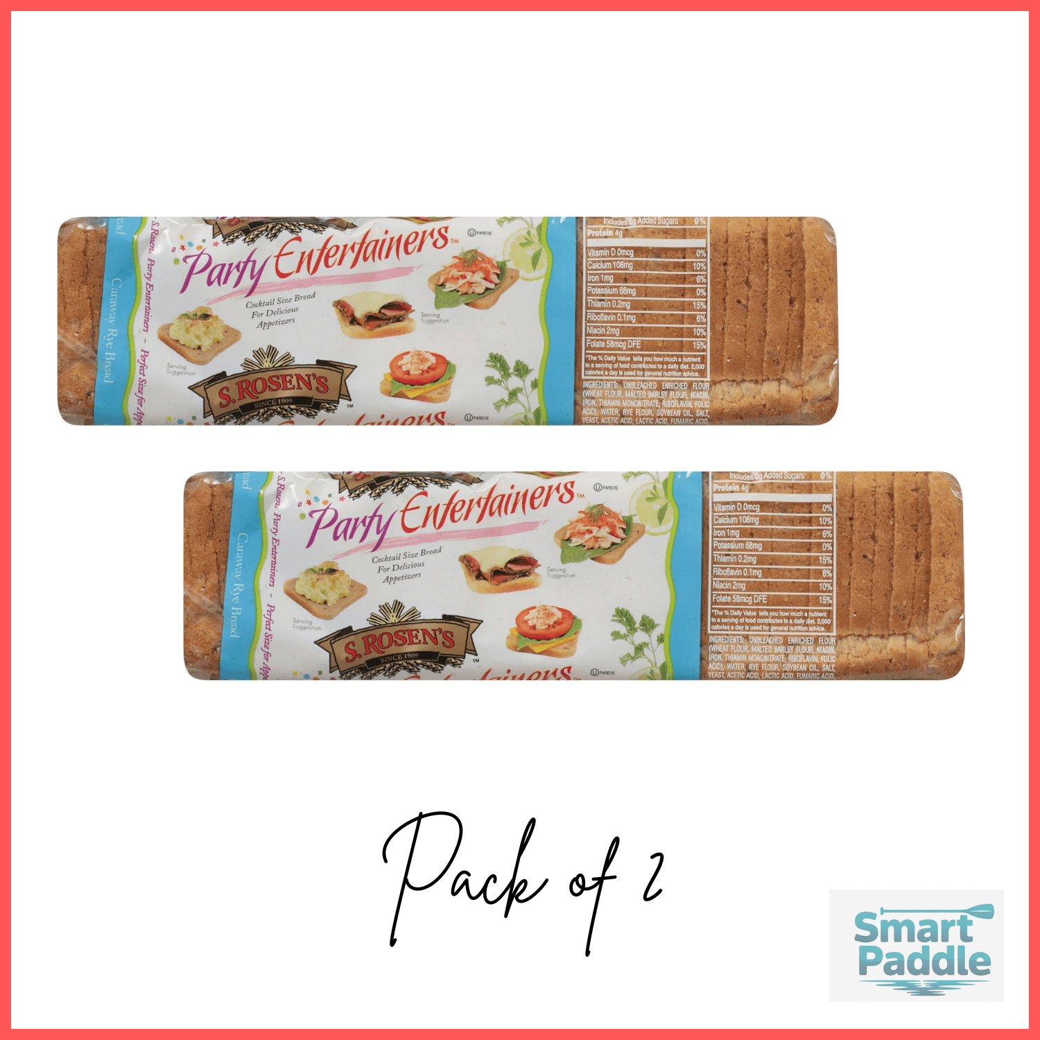 S. Rosen's Party Entertainers Caraway Cocktail Rye Bread, 12oz., Shelf ...