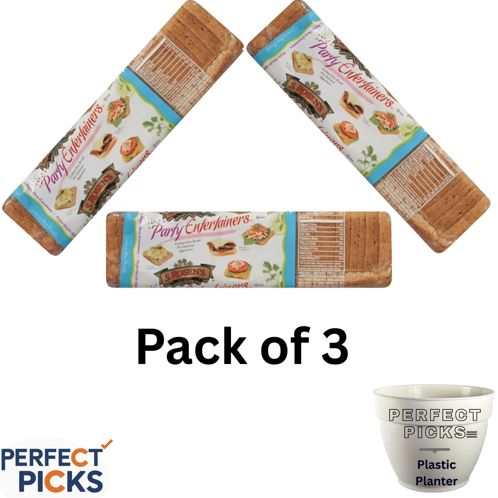 S. Rosen's Party Entertainers Caraway Cocktail Rye Bread, 12oz., Shelf ...