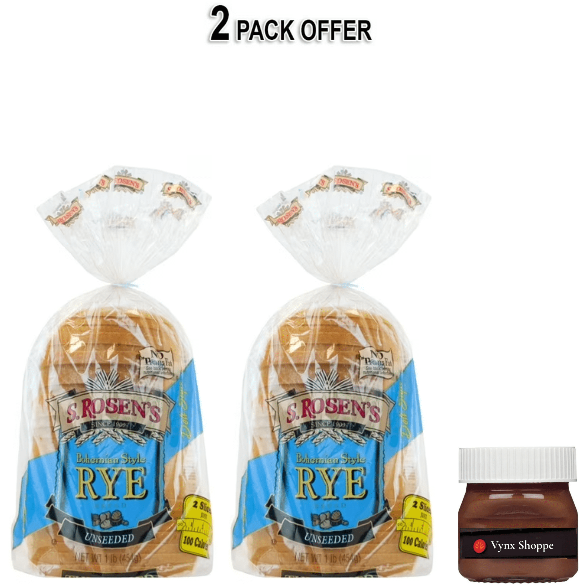 S. Rosen's Thin-Cut Plain Unseeded Rye Bread Loaf, 16 oz. Fresh ...