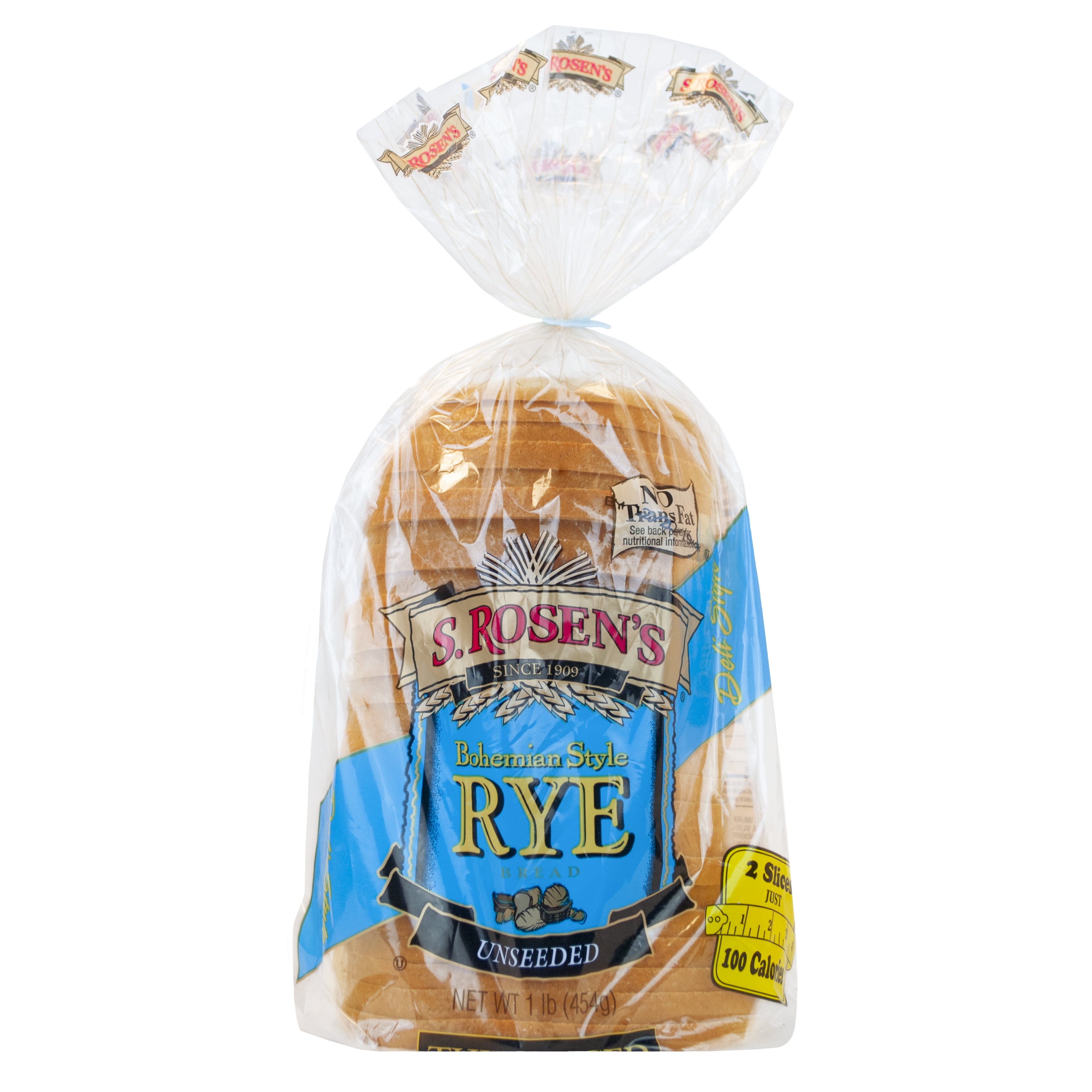 S. Rosen's Thin-Cut Plain Unseeded Rye Bread Loaf, 16 oz. Fresh ...