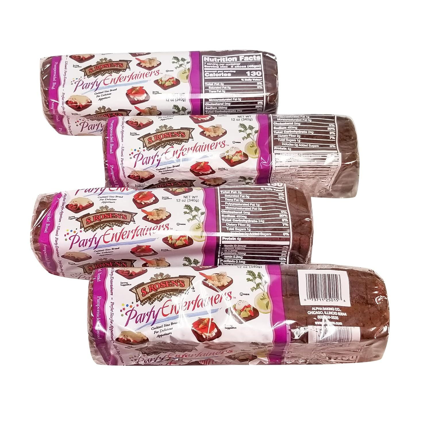 S.Rosens Cocktail Rye Bread - Pumpernickel (Case of 4 Loaves) - Walmart.com