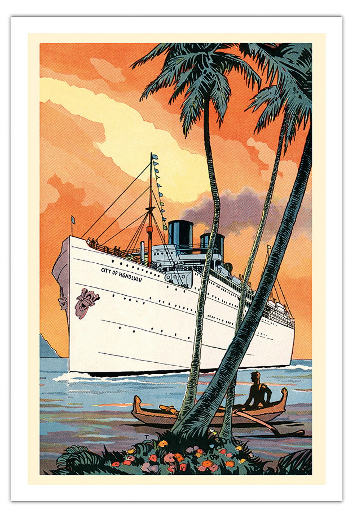 S.S. City of Honolulu - Boat Day Hawaii - Los Angeles Steamship Company ...