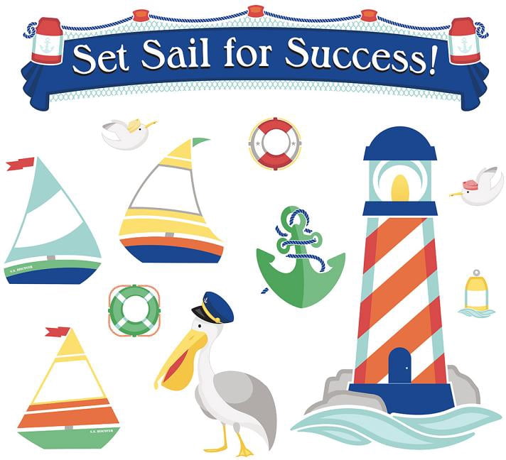 S.S. Discover Set Sail for Success! Bulletin Board Set - Walmart ...