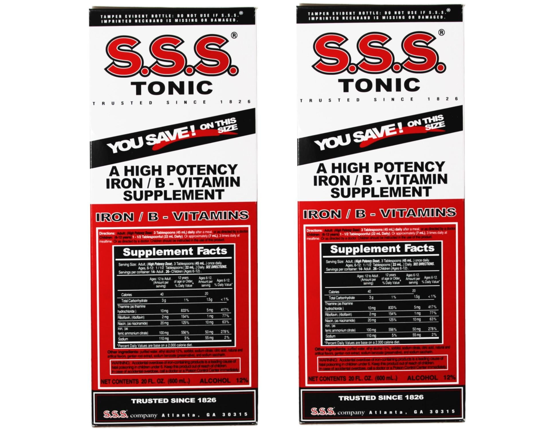 S.S.S. Tonic Liquid a High Potency Iron/ B-Vitamin Supplement, 20 Fl ...