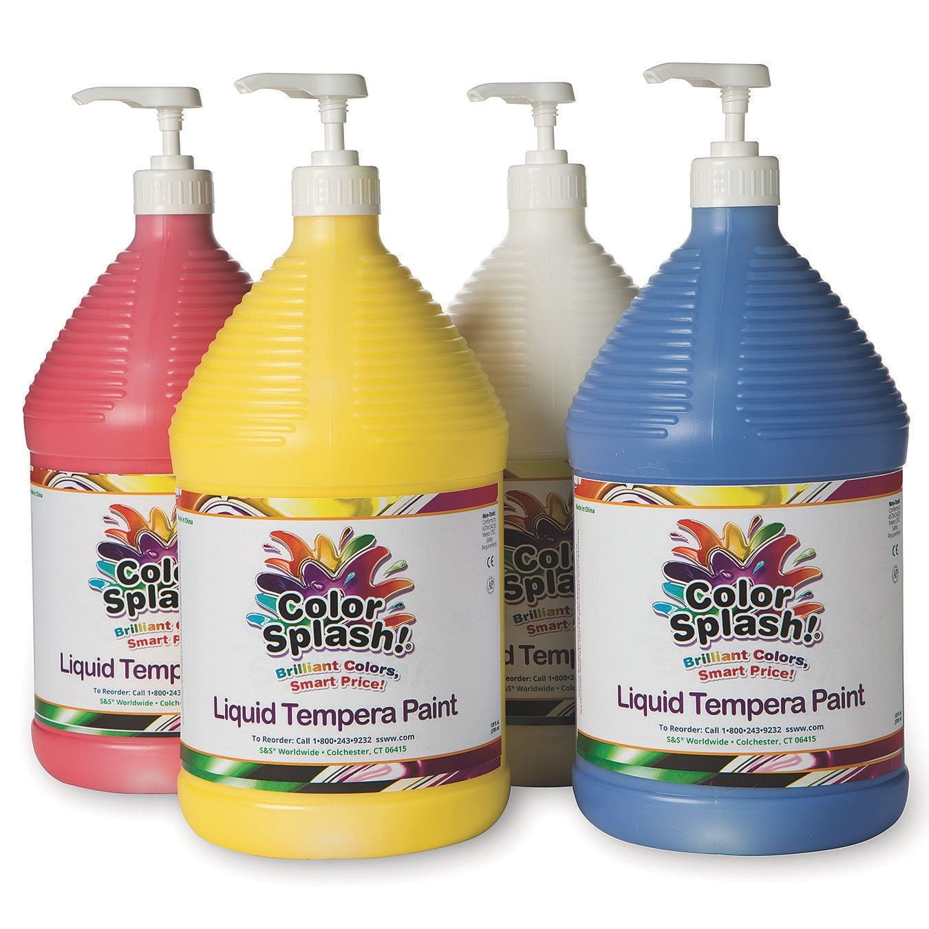 S&S Worldwide Color Splash! Liquid Tempera Bulk Paint, Primary Colors ...