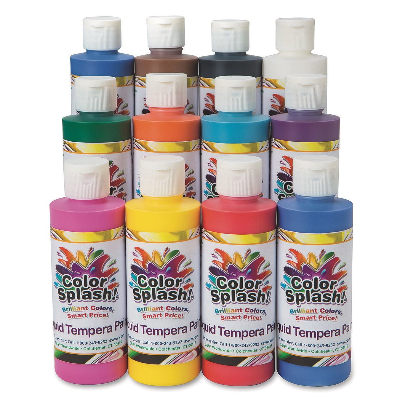 S&S Worldwide Color Splash! Liquid Tempera Bulk Paint, Set of 12 in 11 ...