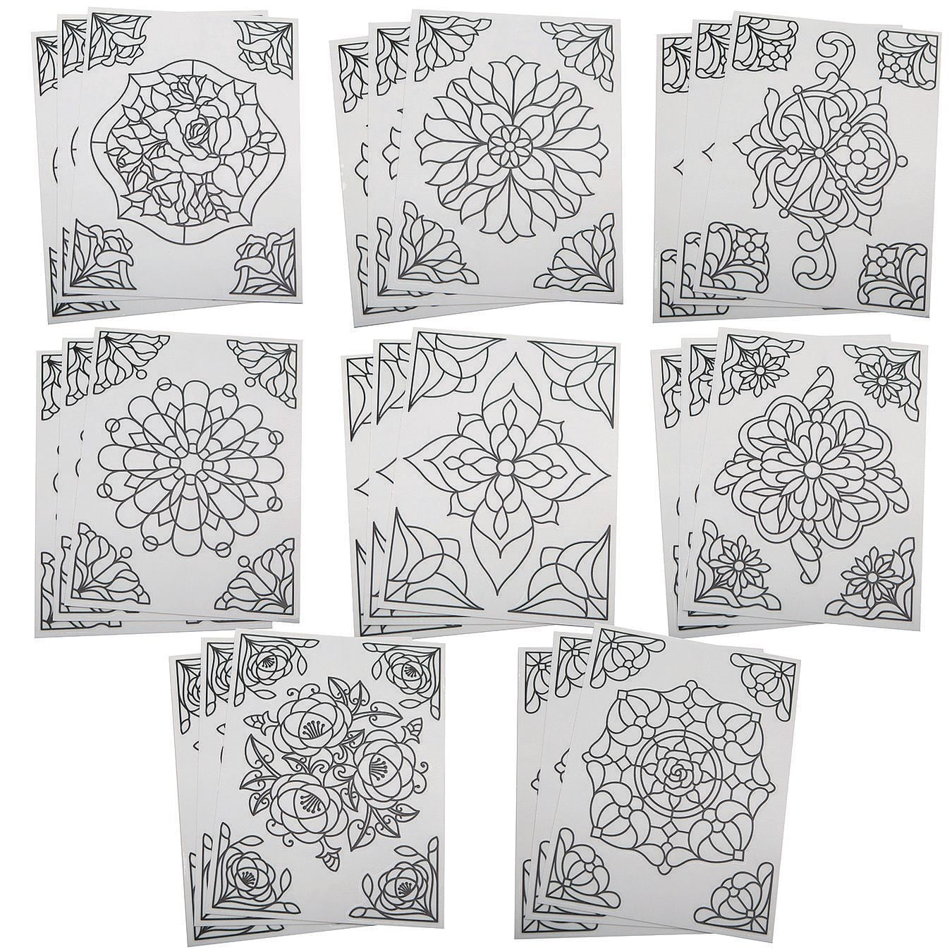 S&S Worldwide Color-Your-Own Stained Glass Window Clings. Use markers ...