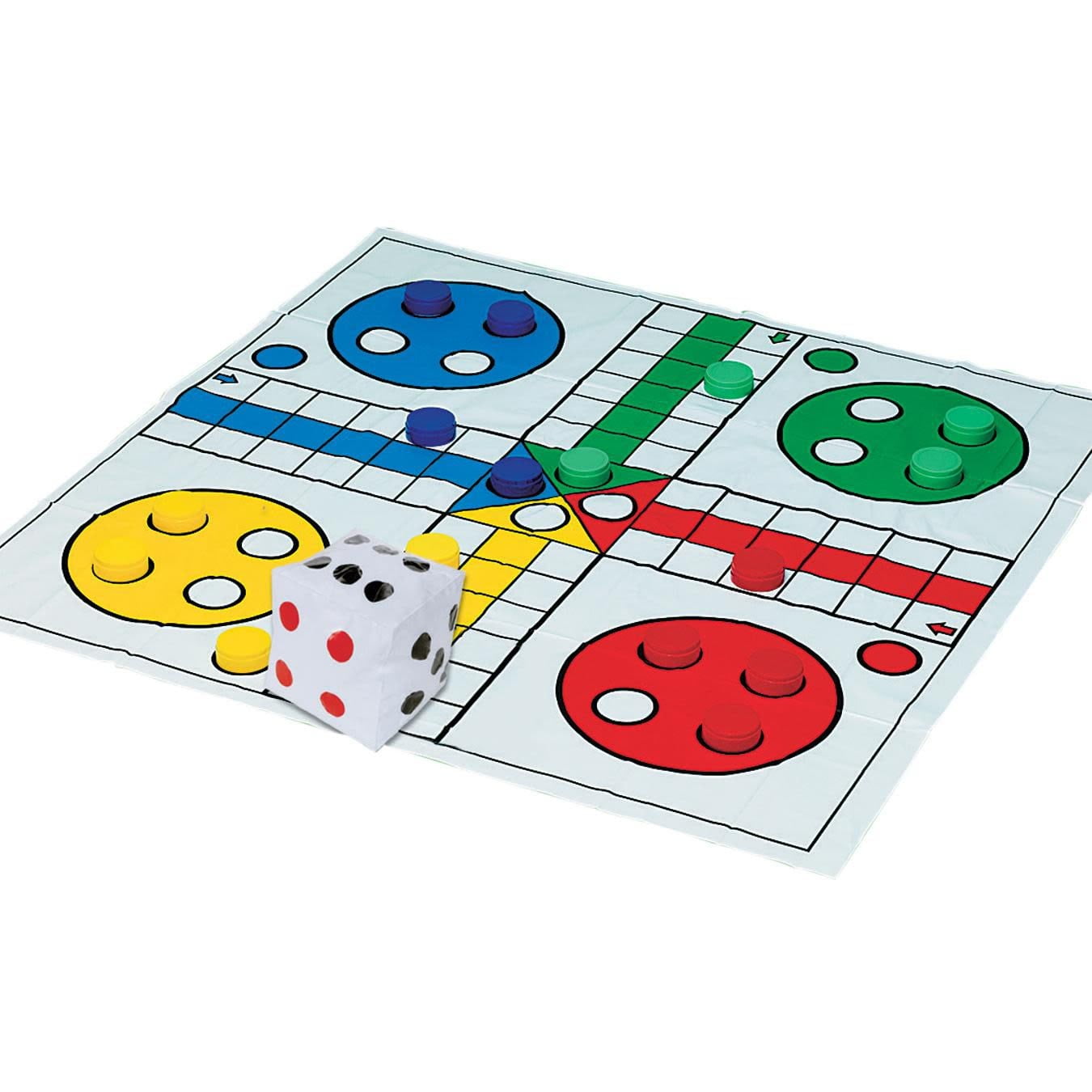 S&S Worldwide Large Board Jumbo Ludo Game, 40" Square Vinyl Mat with 5 ...