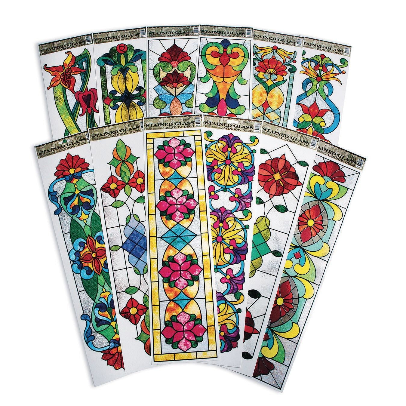 S&S Worldwide Repositionable and Reusable Stained Glass Window Clings ...