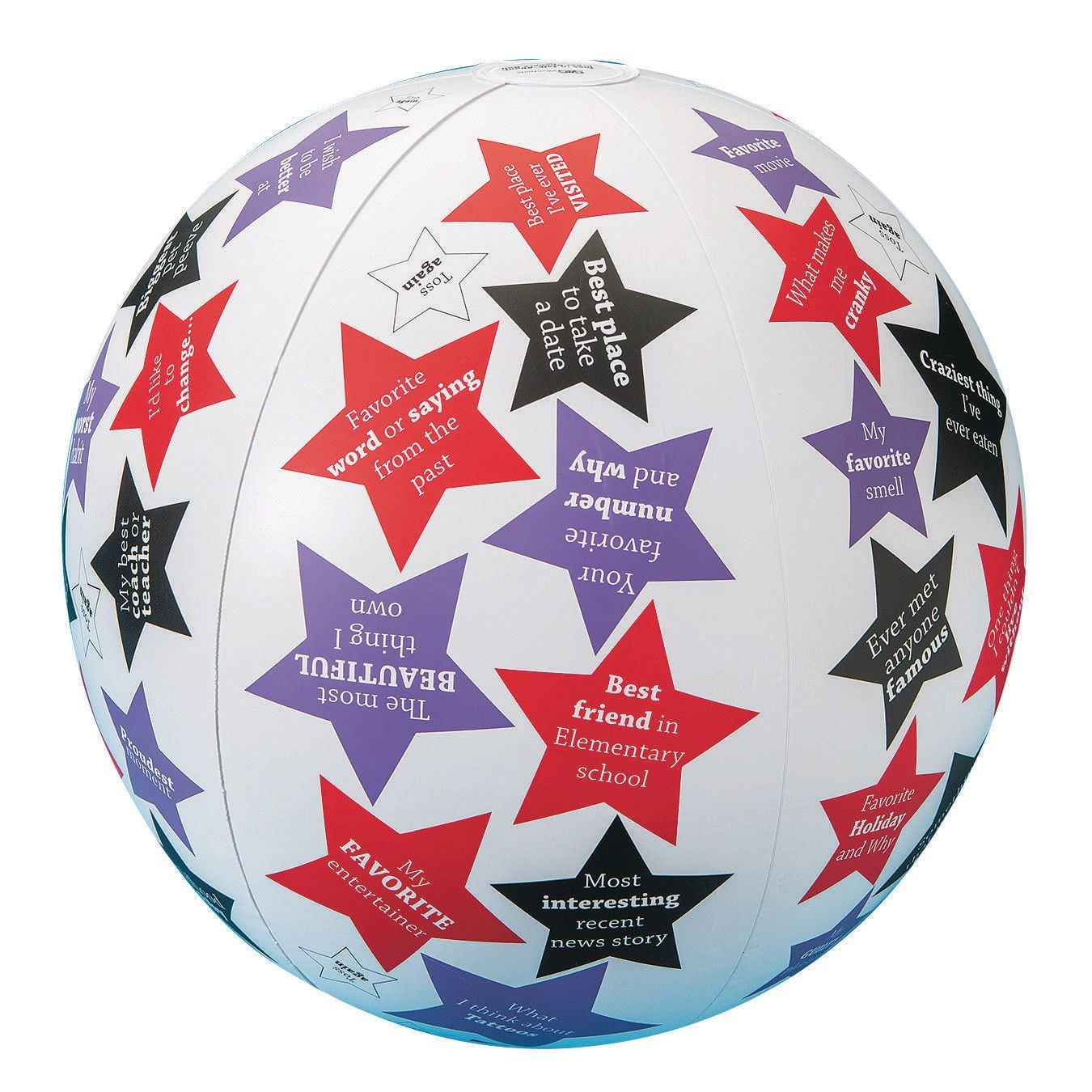 S&S Worldwide Toss 'n Talk-About Great Openers Ball, Ice Breaker Game ...