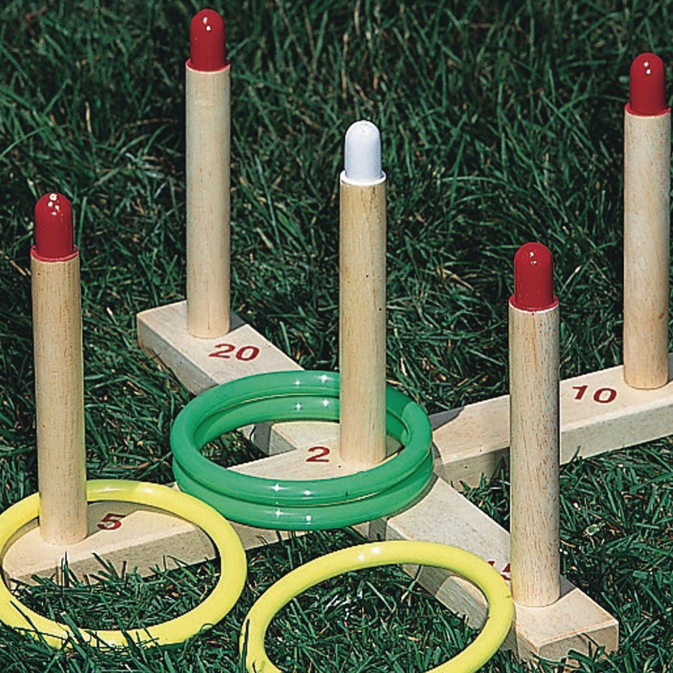 S&S Worldwide Wooden Ring Toss Set. 17" x 2-1/2" Cross Bar Design with ...