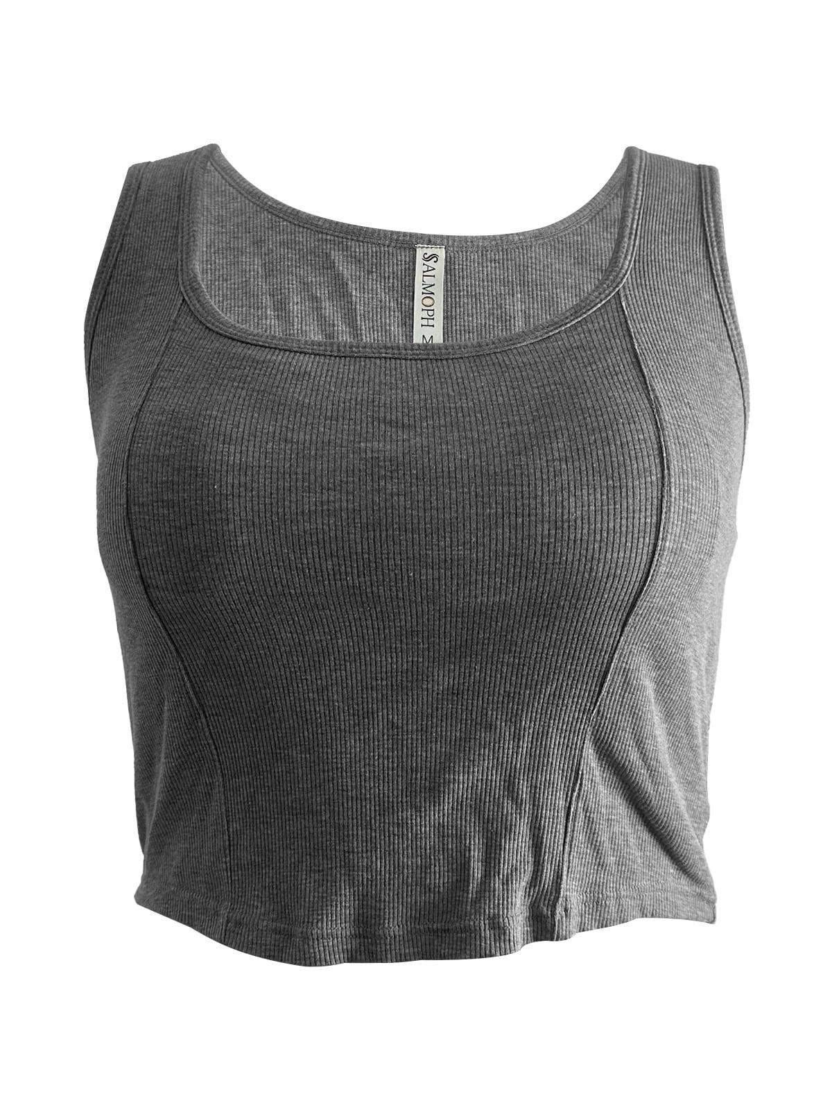 S SALMOPH Women's Sports Singlets Basic Crop Sleeveless Sports Singlets ...