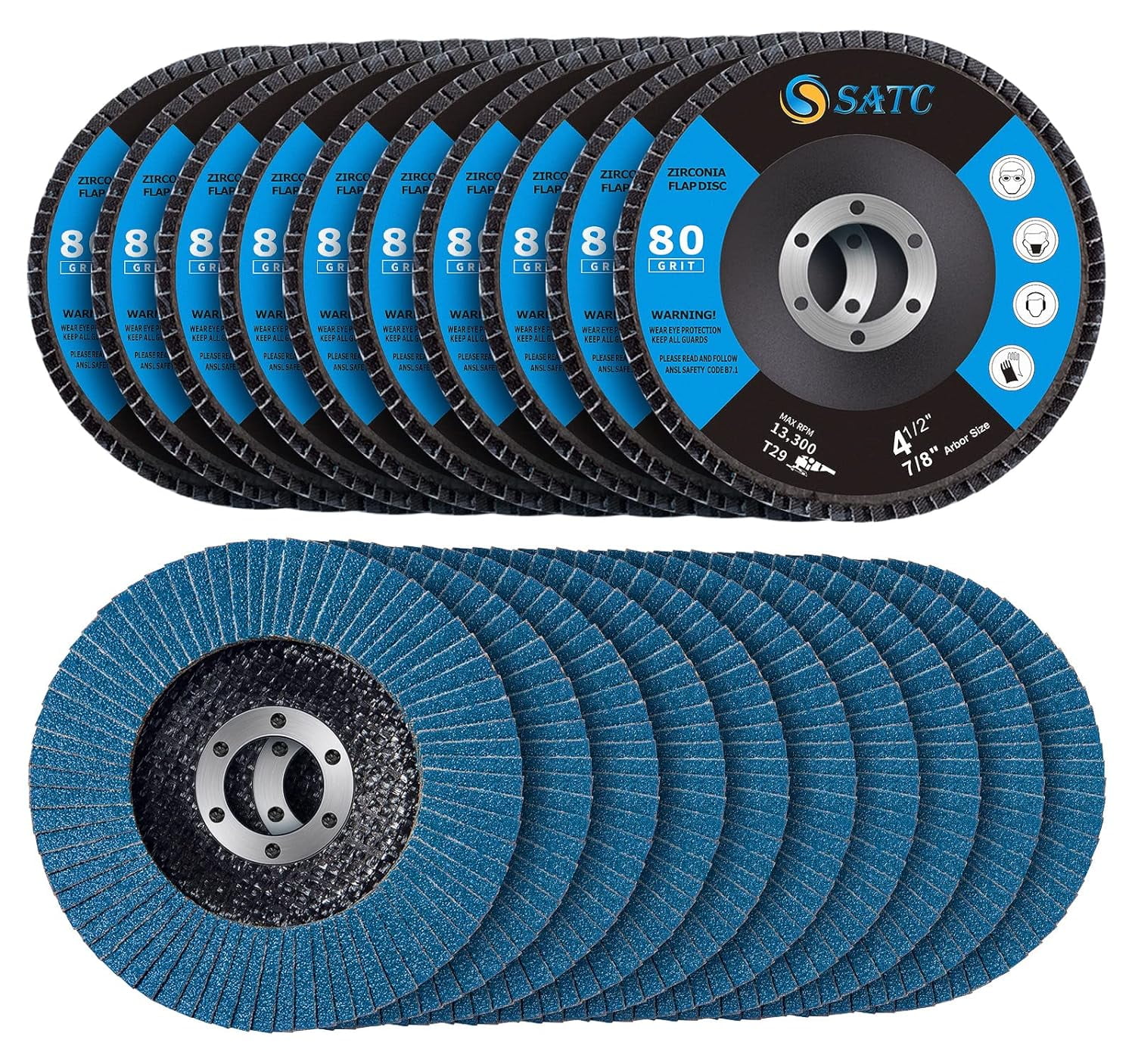 S SATC 20PCS Flap Discs 4 1/2 for Angle Grinder High Performance ...