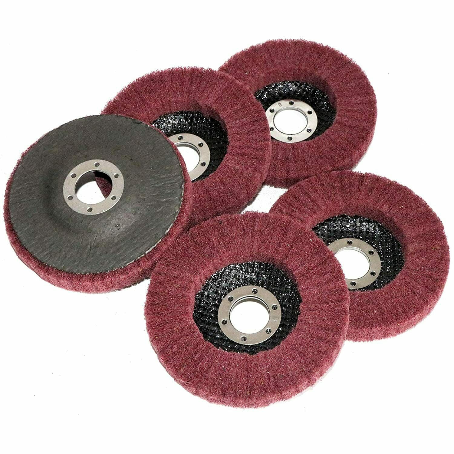 S SATC 5PCS 4-1/2"x7/8" 320Grit Nylon Flap Disc Metal Polishing Buffing ...