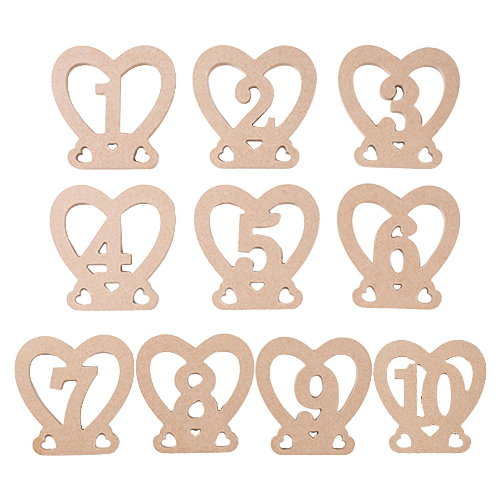S SERENABLE 10 Pieces Wooden Table Numbers Wedding Table Sign with ...