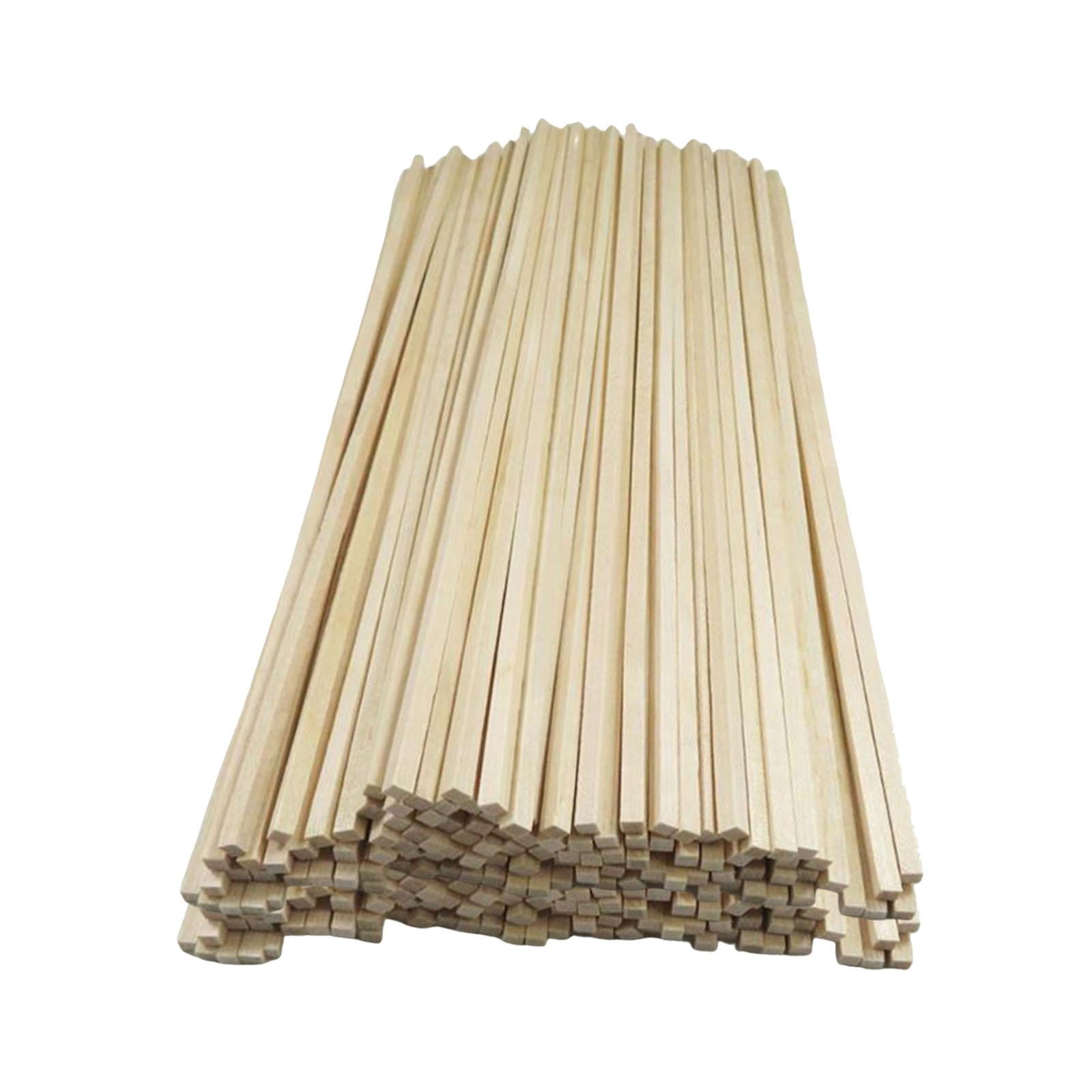 S SERENABLE 100 Pieces Unfinished Hardwood Sticks Wooden Sticks for ...