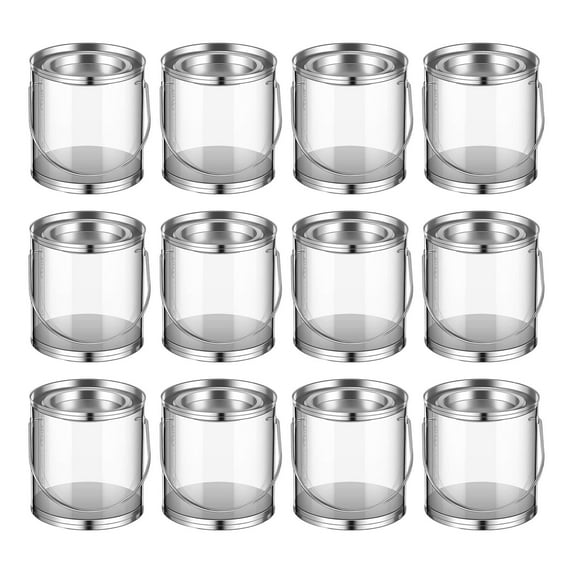 S SERENABLE 12 Pieces Clear Paint Cans Small Paint Pails Multipurpose ...
