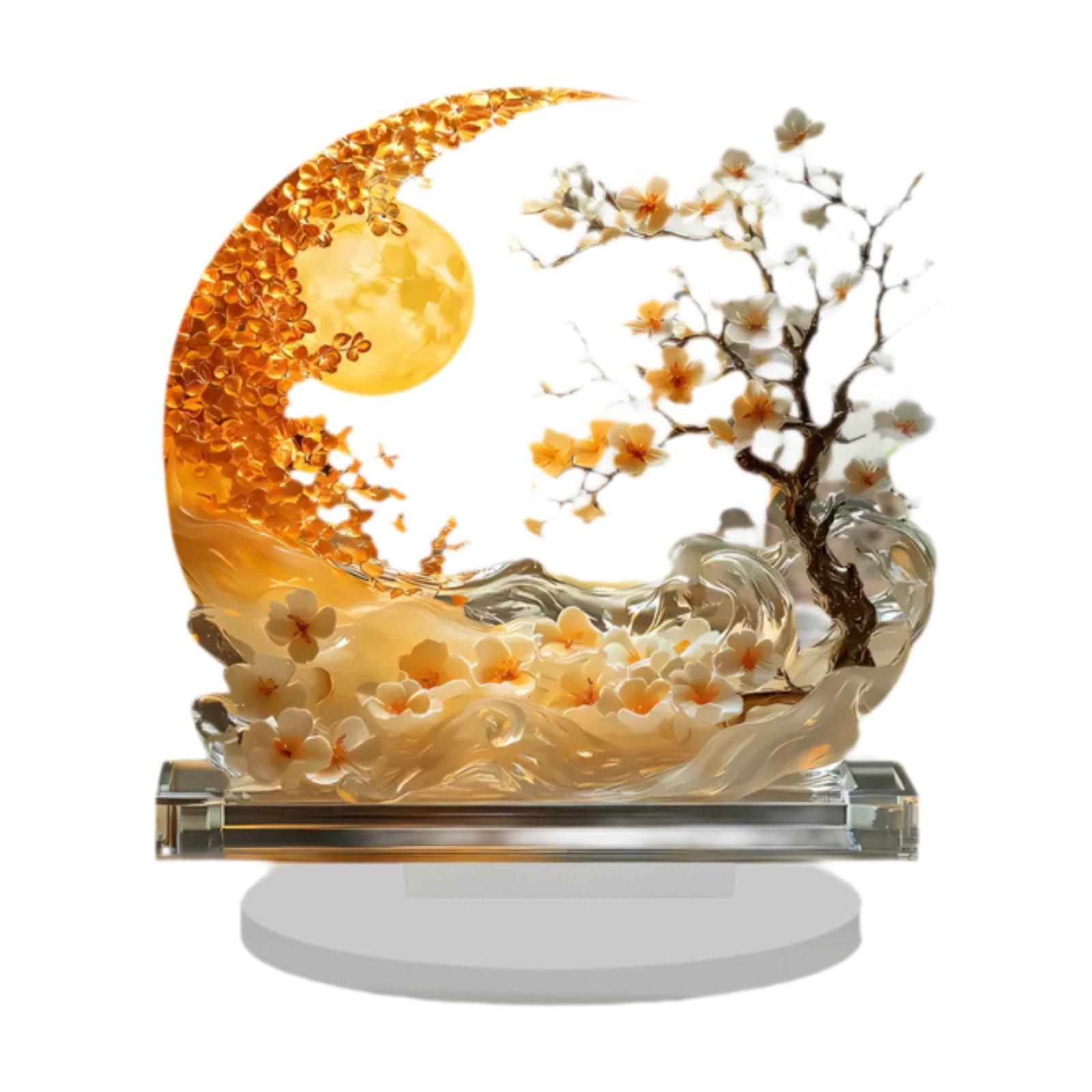 S SERENABLE 2D Moon Decoration Tabletop Ornament Artwork Collection ...