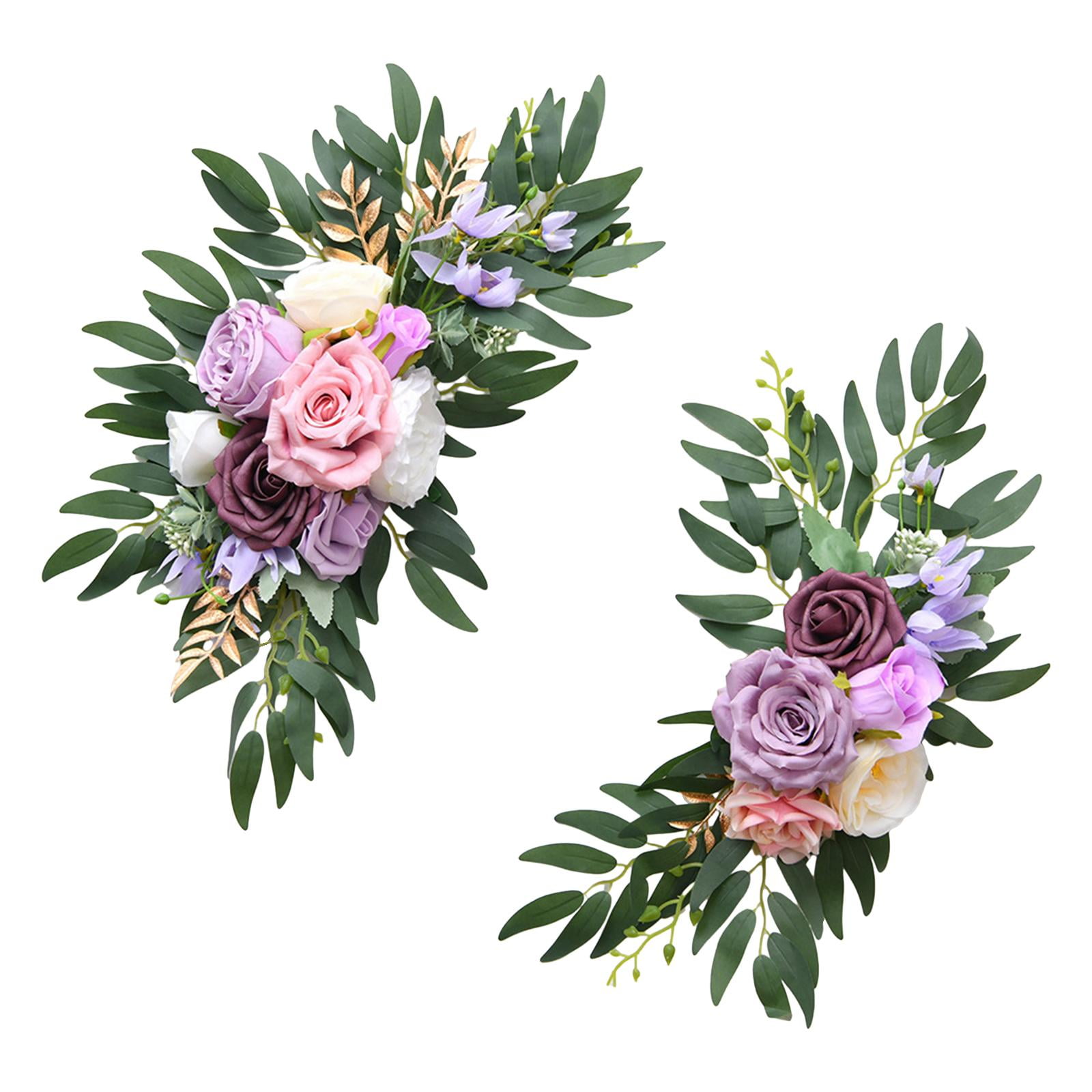 S SERENABLE 2x Artificial Flowers Swag Set Artificial Wedding Arch ...
