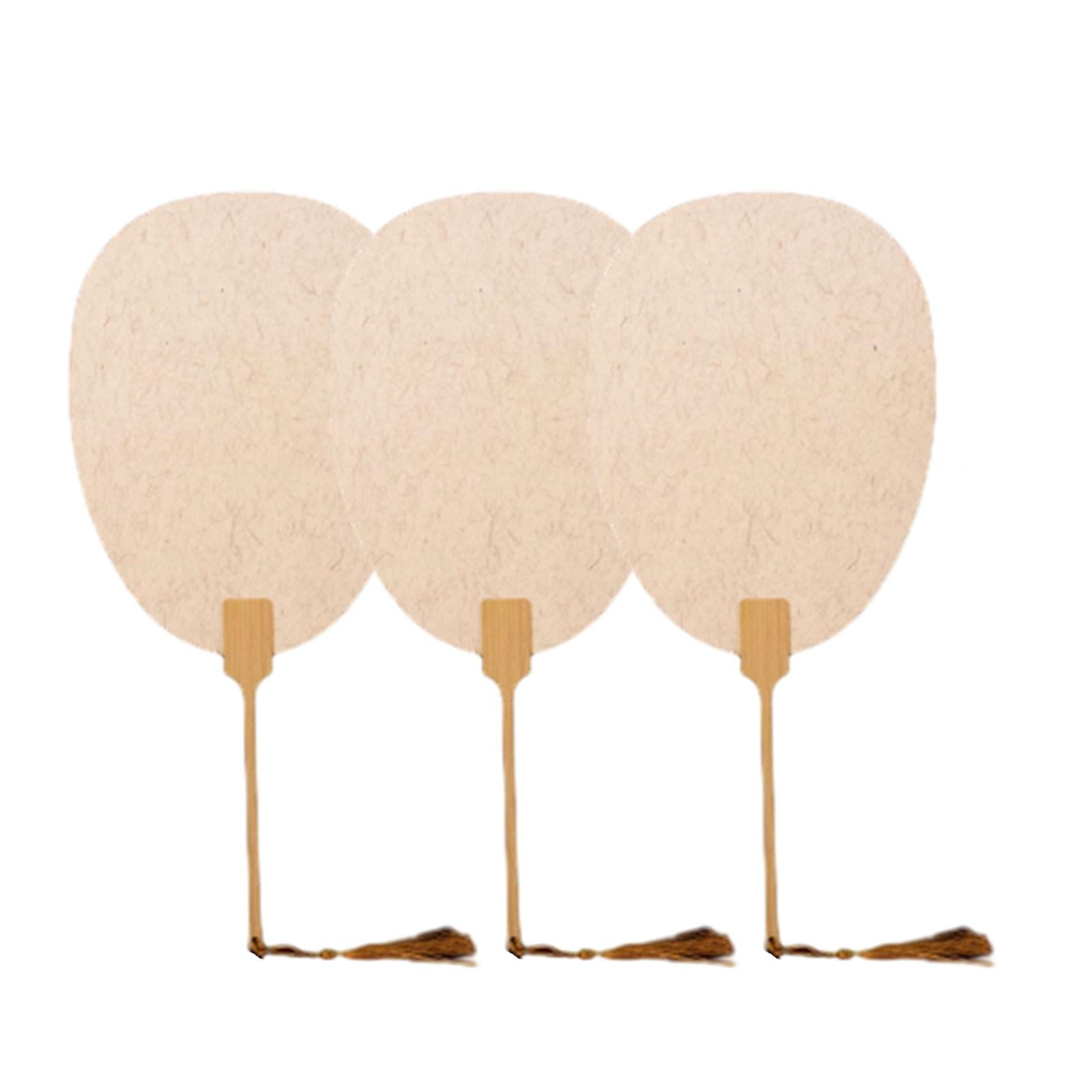 S SERENABLE 3Pcs Ancient Fans Paper Hand Fans Double Sided Blank ...